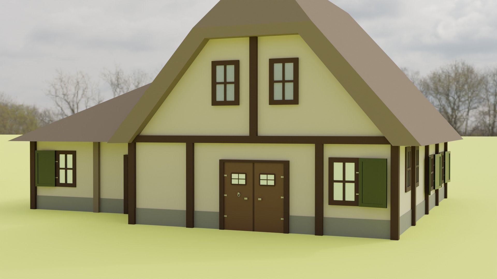 3D model Simple Lowpoly Old House VR / AR / low-poly | CGTrader