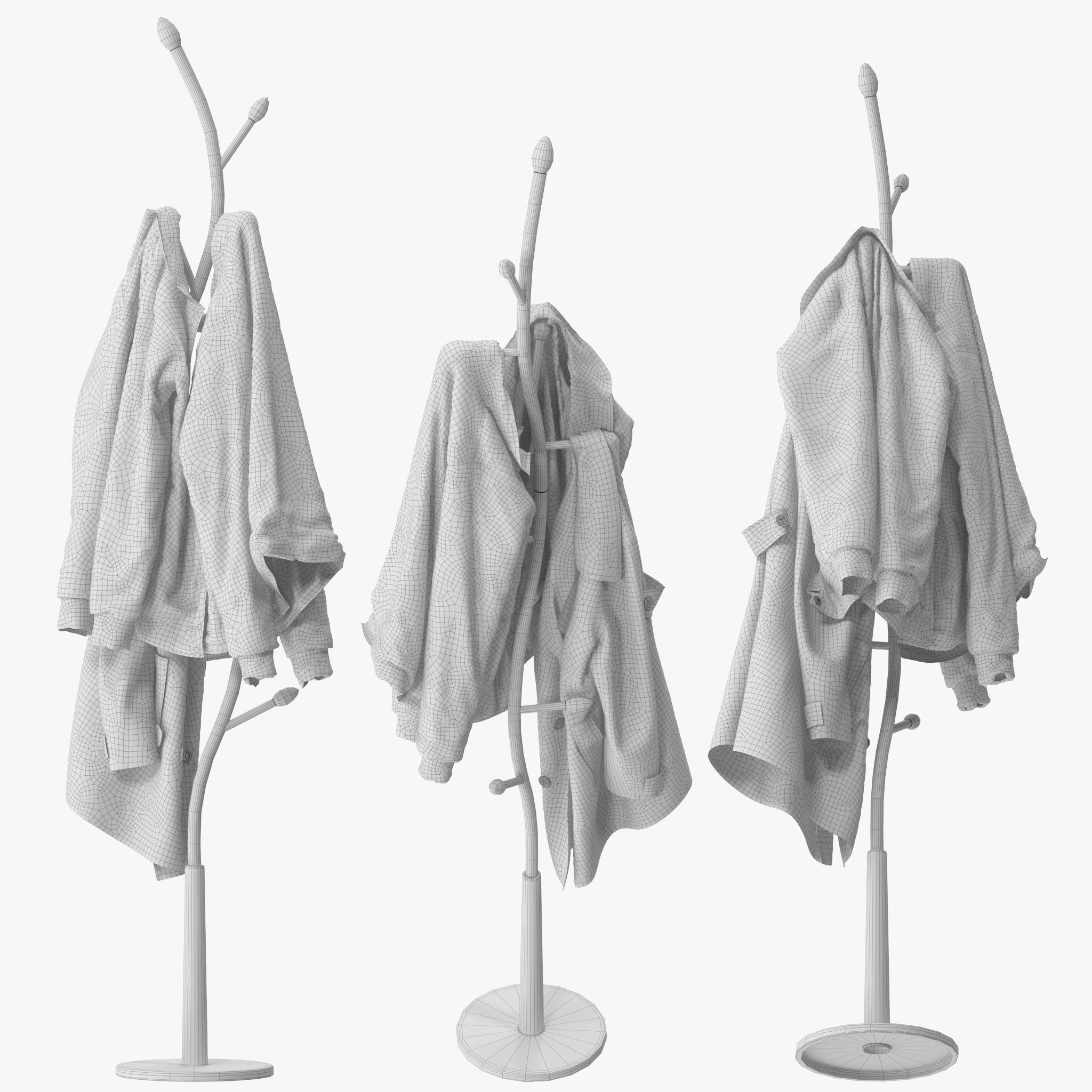 Arles Metal Standing Coat Rack 3D model | CGTrader