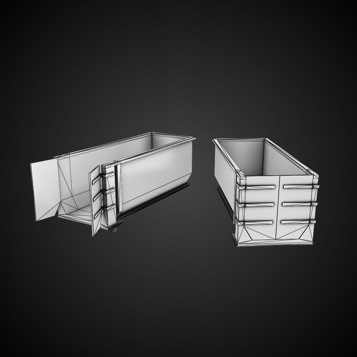 Large Dumpster 3D Model Game ready .max .obj .fbx .lwo .lw .lws .ma .mb ...