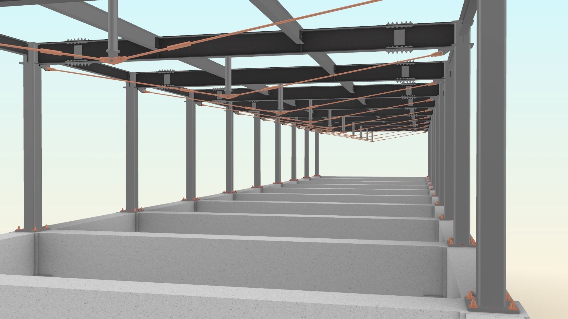 Steel model with Tension braces 3D model | CGTrader