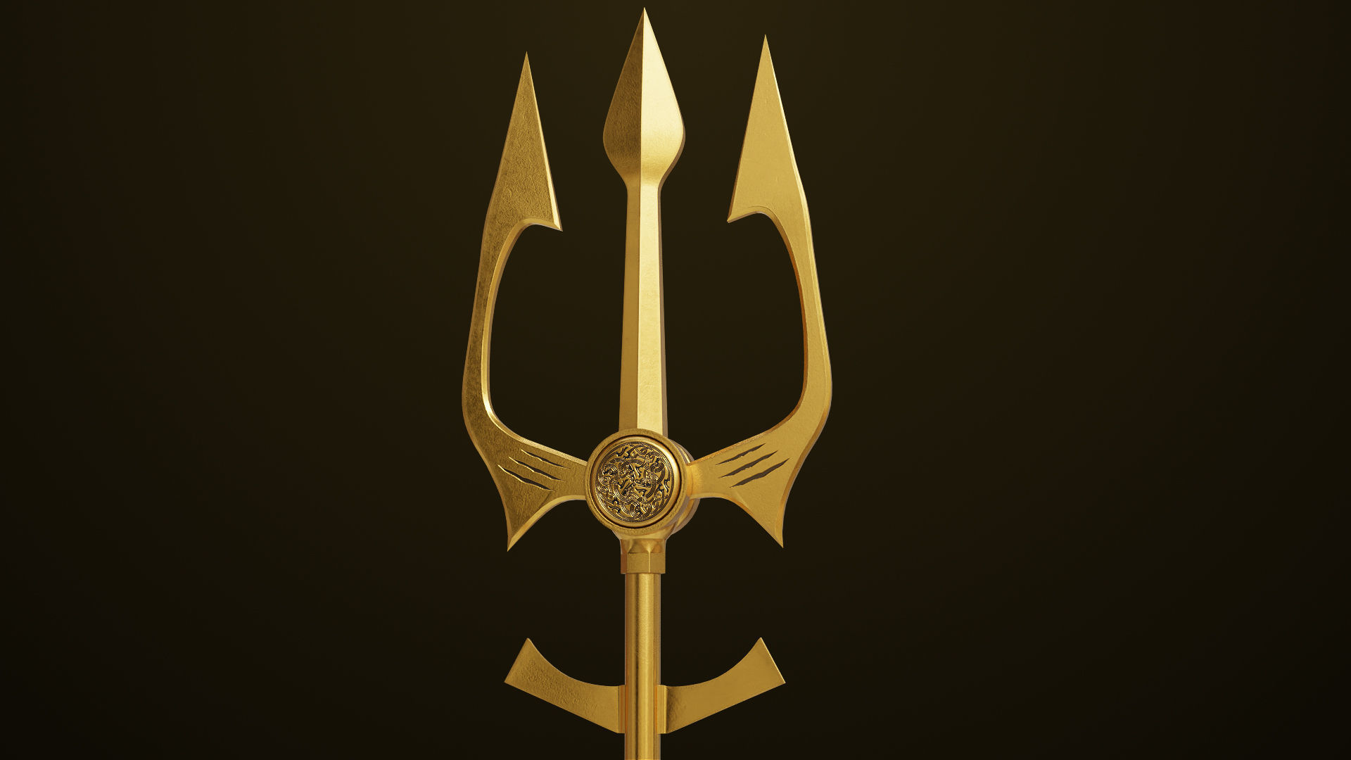 3D model Medieval Trident 02 All PBR Unity UE Textures VR / AR / low ...