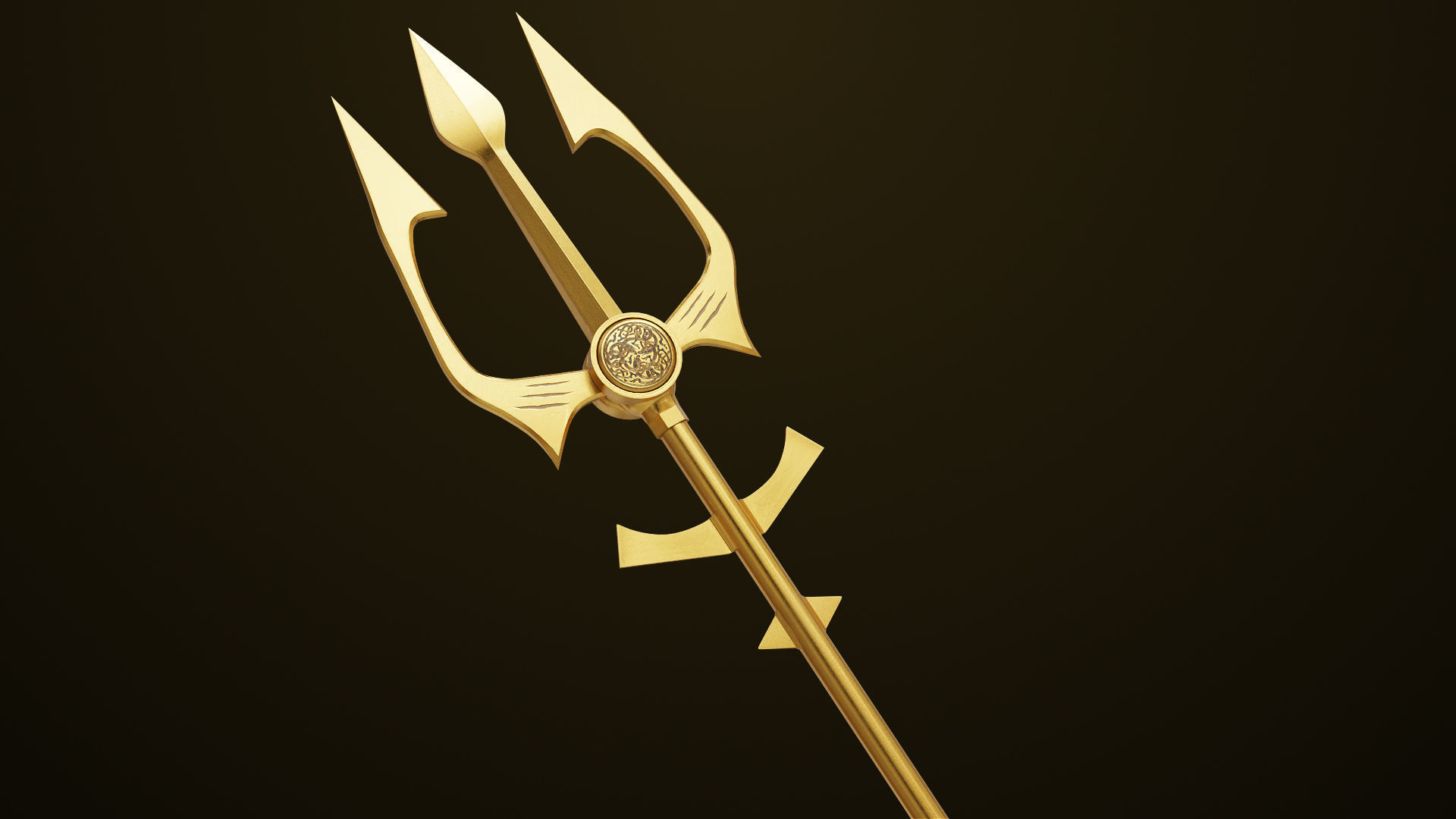 3D model Medieval Trident 02 All PBR Unity UE Textures VR / AR / low ...