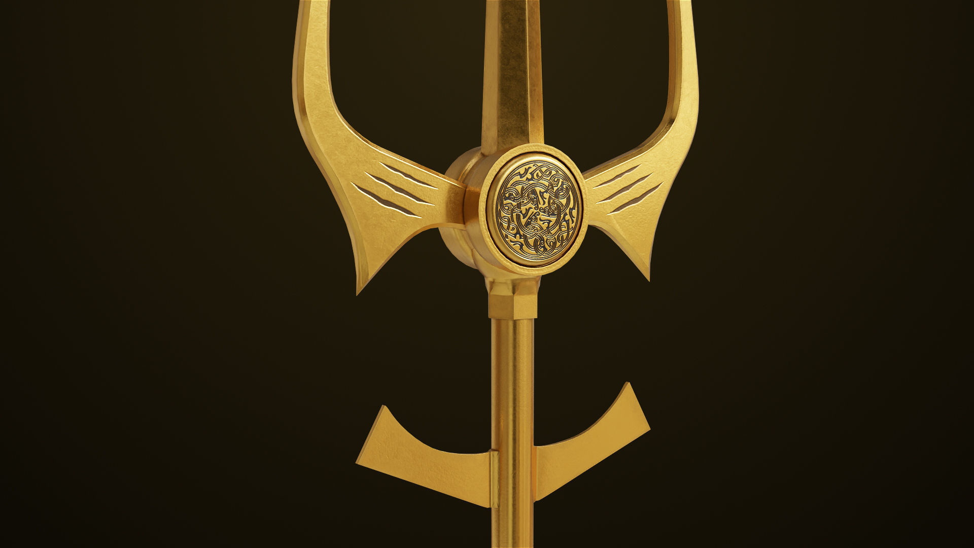 3D model Medieval Trident 02 All PBR Unity UE Textures VR / AR / low ...