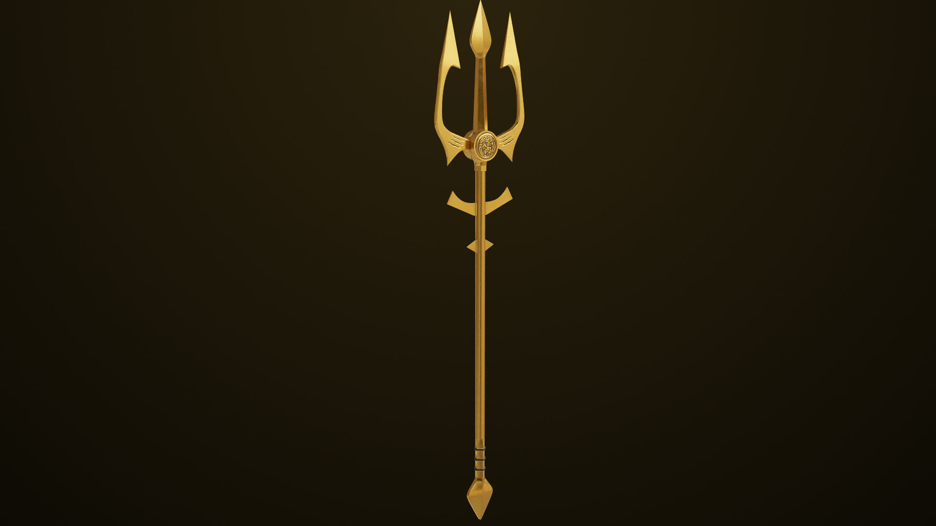 3D model Medieval Trident 02 All PBR Unity UE Textures VR / AR / low ...