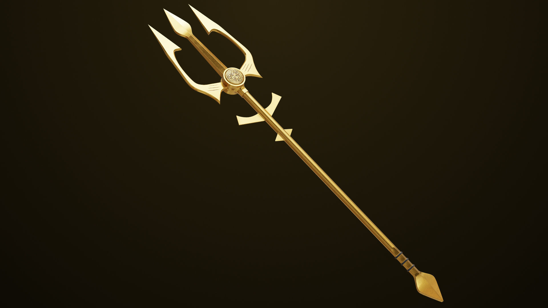 3D model Medieval Trident 02 All PBR Unity UE Textures VR / AR / low ...