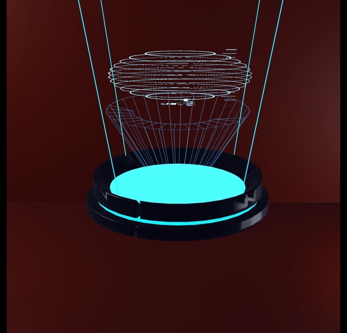 Hologram and base free 3D model | CGTrader