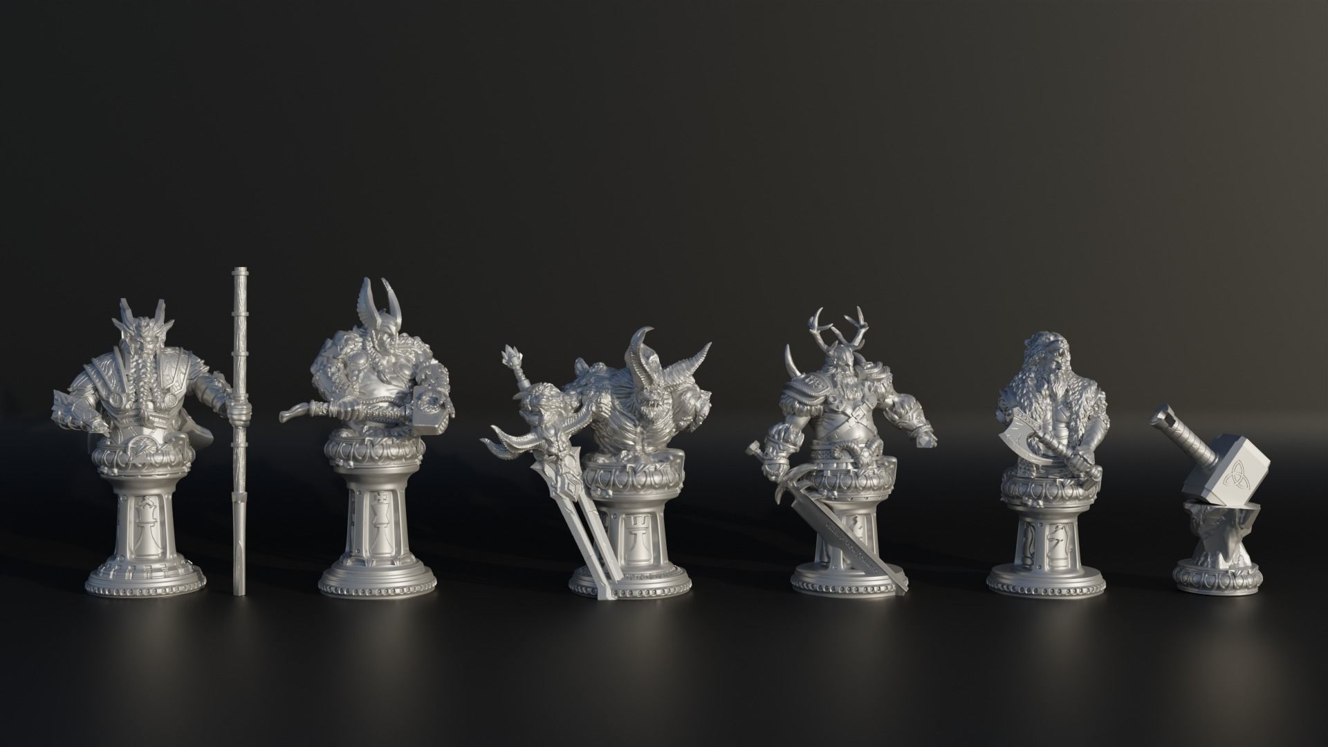 Viking Chess Set- Vikings Character Chess With 6 Different Model 3D ...