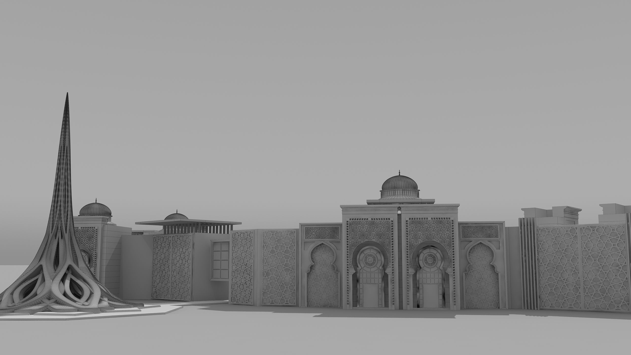 0169 - Islamic Facade Building 3D model | CGTrader