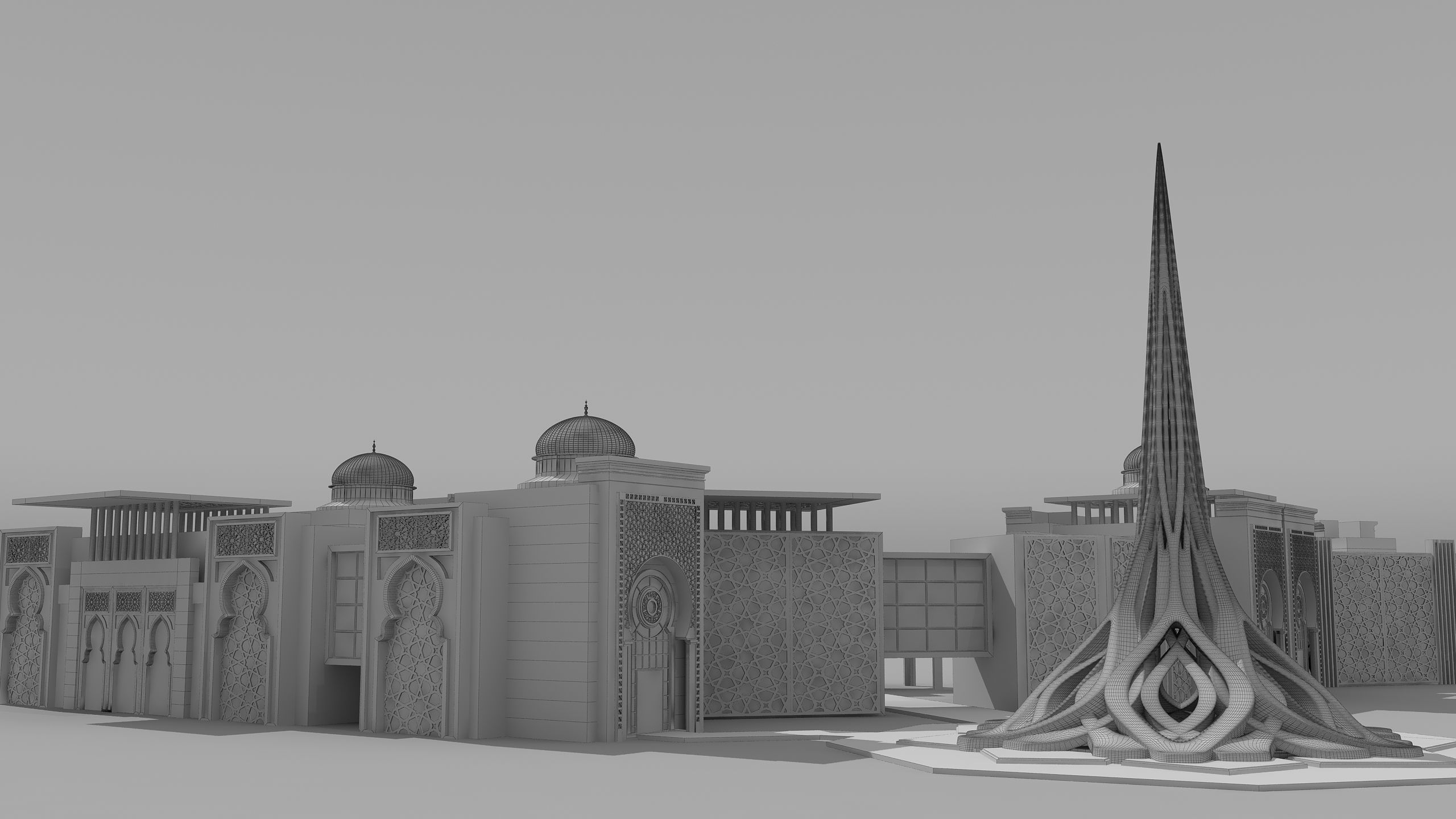 0169 - Islamic Facade Building 3D model | CGTrader