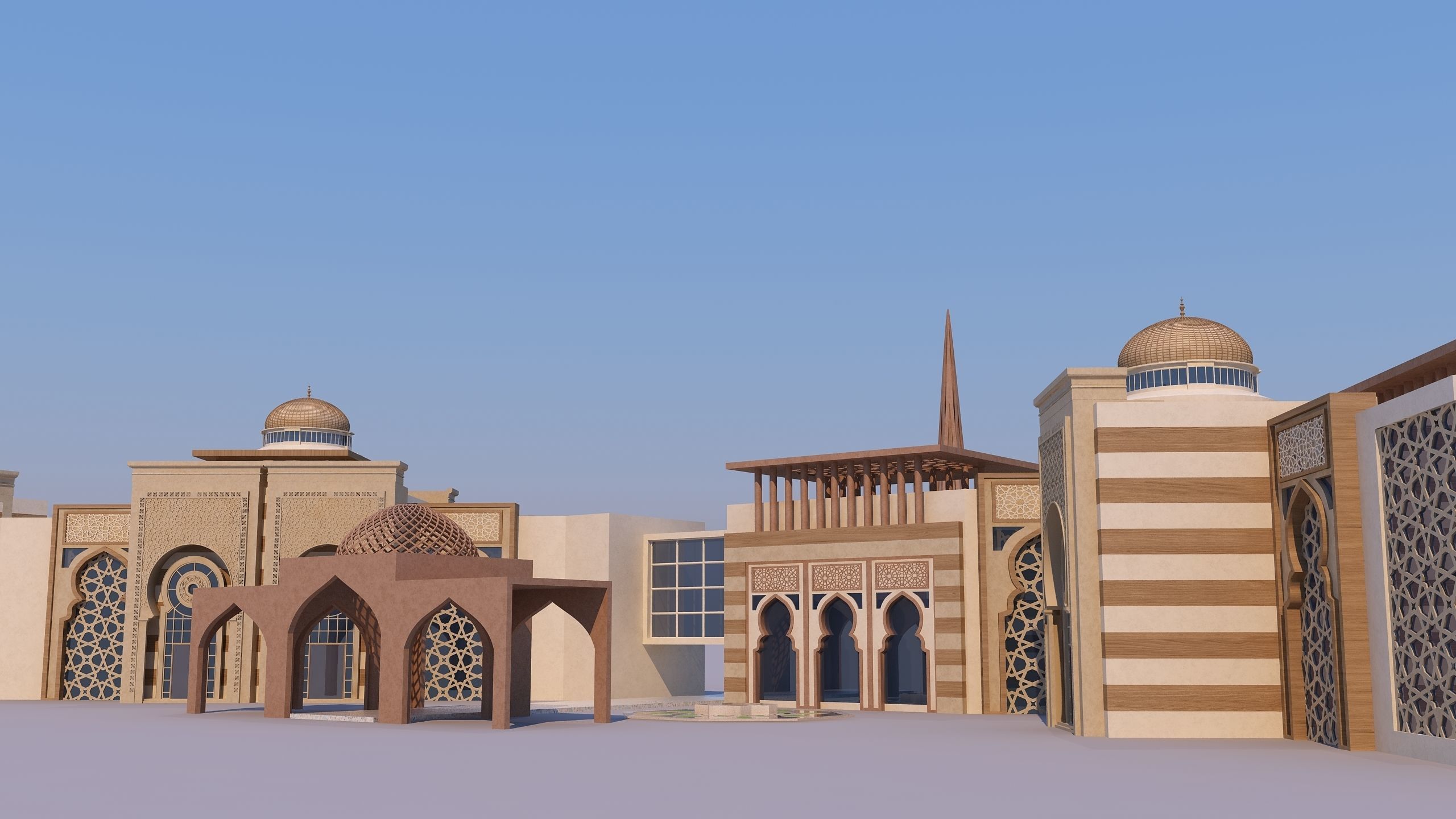 0169 - Islamic Facade Building 3D model | CGTrader