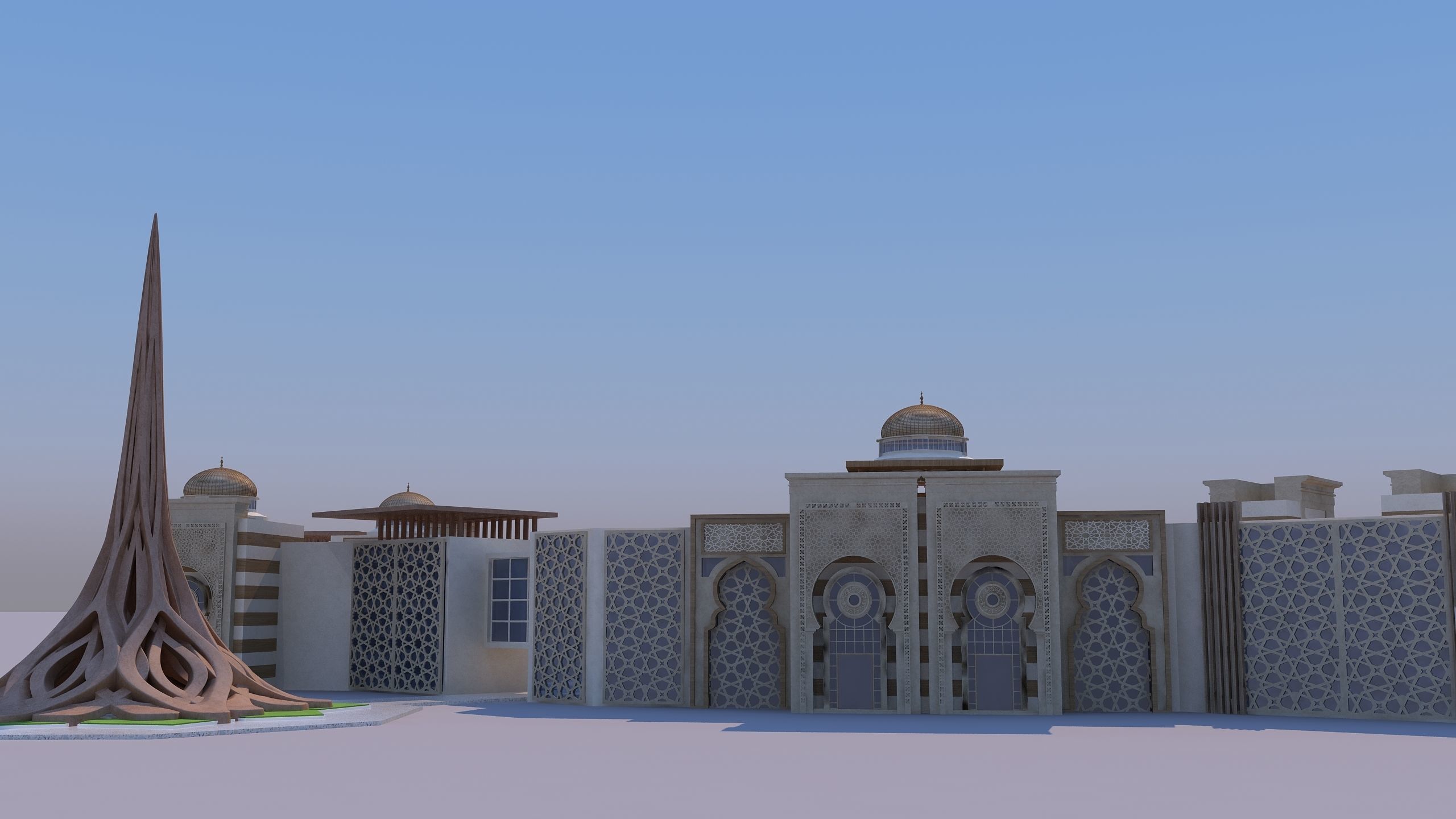 0169 - Islamic Facade Building 3D model | CGTrader