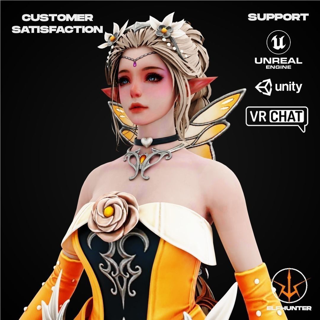 3D model EXCLUSIVE ELF HUNTER EDITION RIGGED CHARACTER ELF PRINCESS VR ...