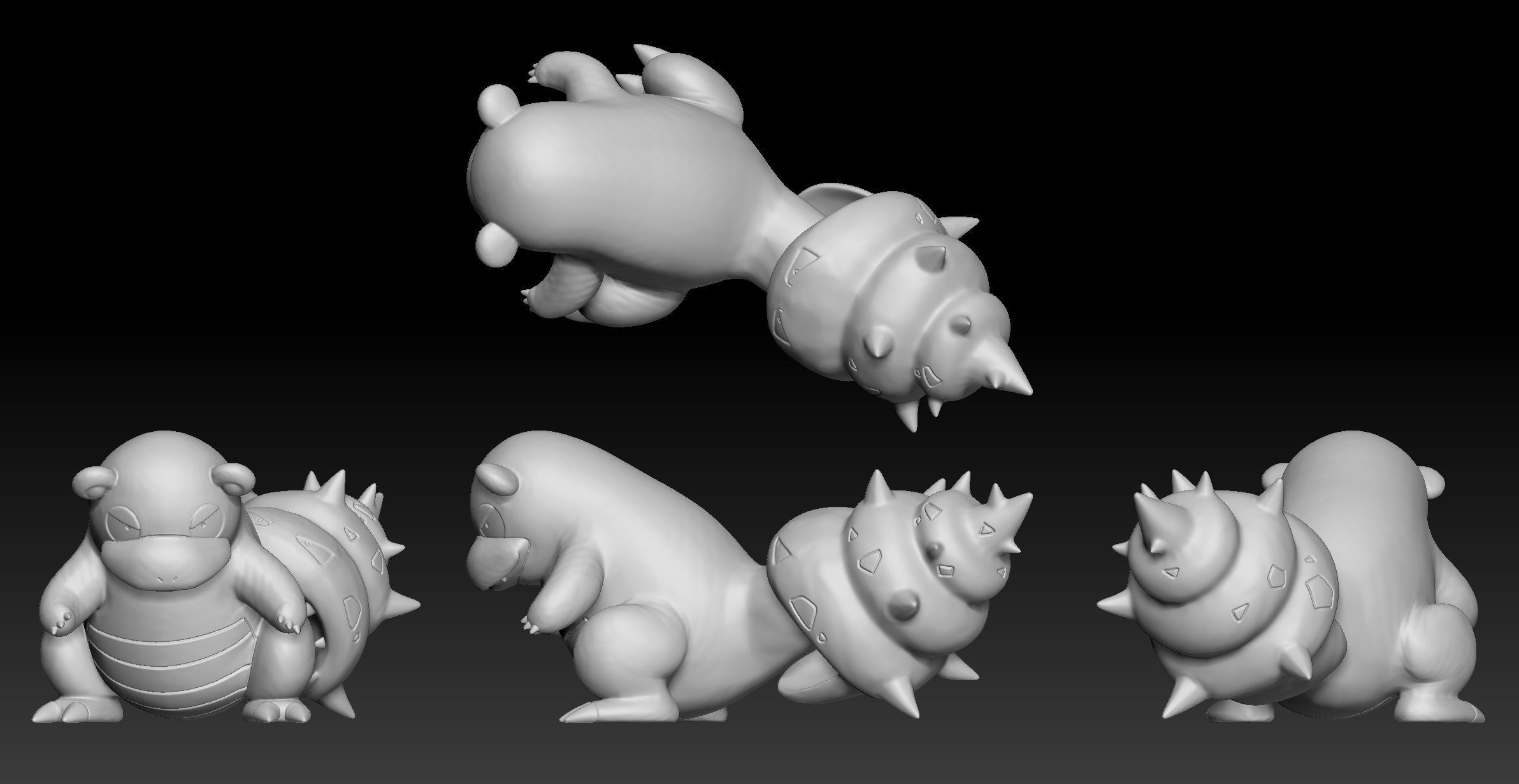 Pokemon Slowpoke Slowbro Slowking 3D model 3D printable | CGTrader