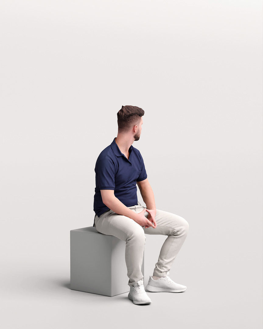 Humano Sitting Young Man 2204-7 3D model | CGTrader