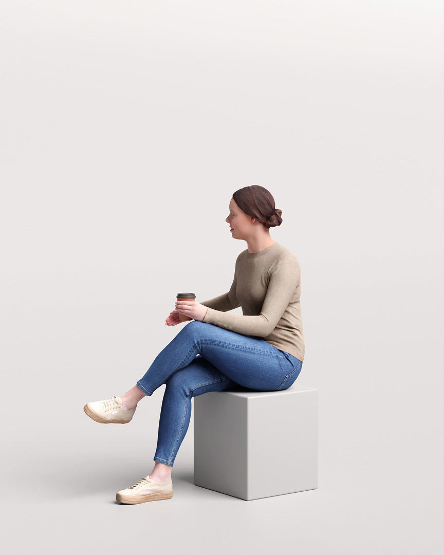 Humano Sitting Young Woman 2204-4 3D model | CGTrader