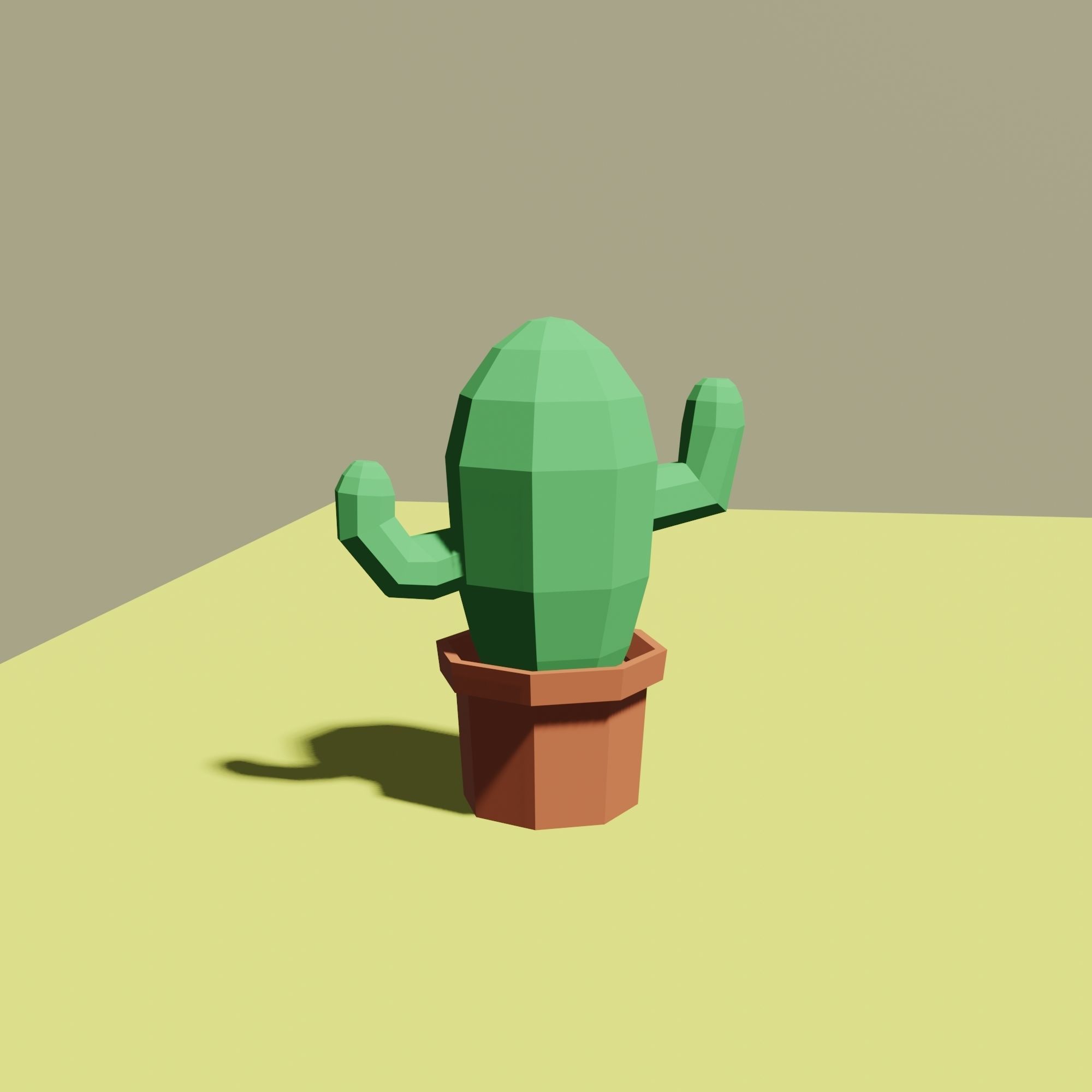 Cactus low poly model 3D model 3D printable | CGTrader