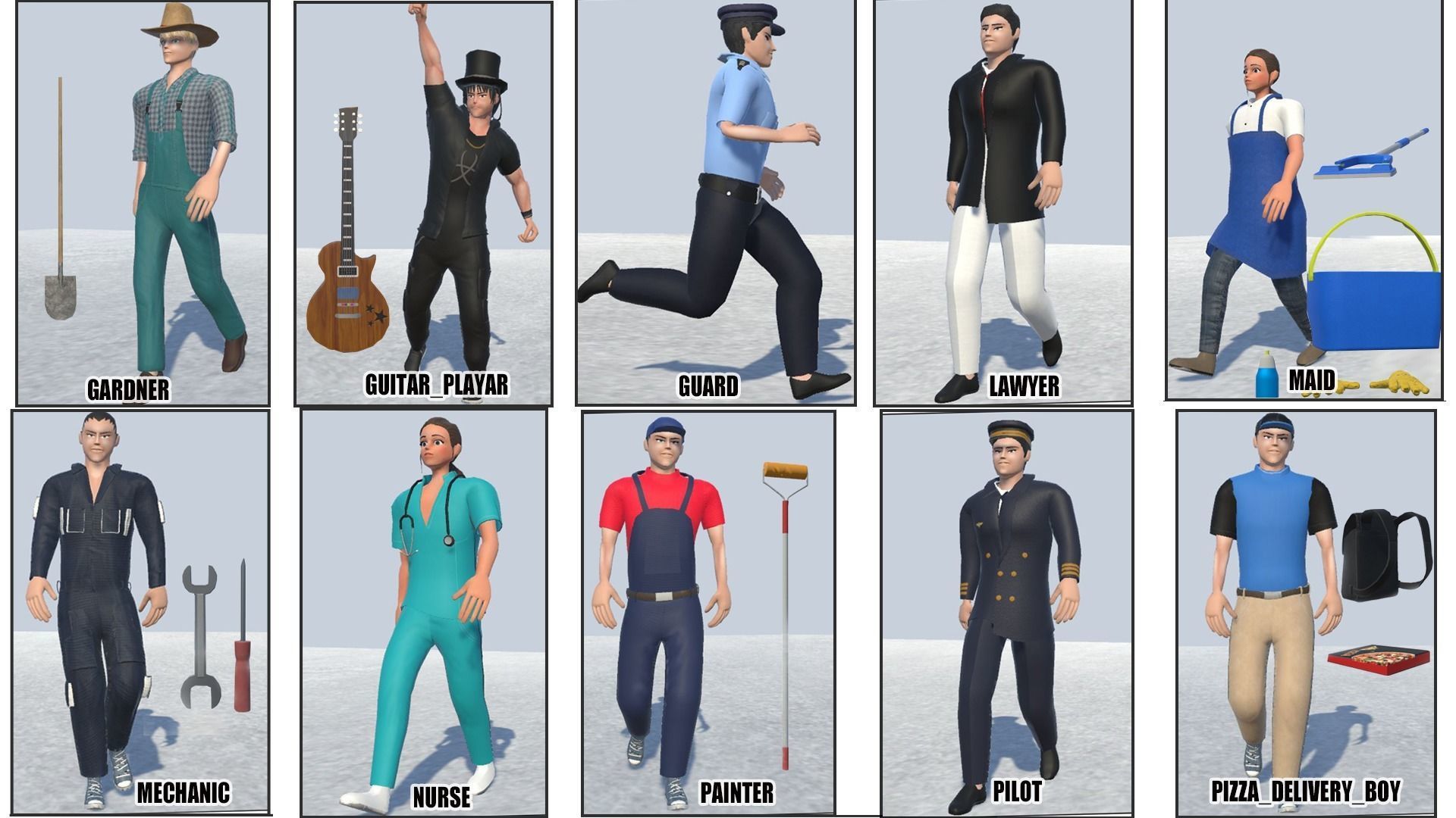 3D model 100 Avatars world VR / AR / low-poly | CGTrader