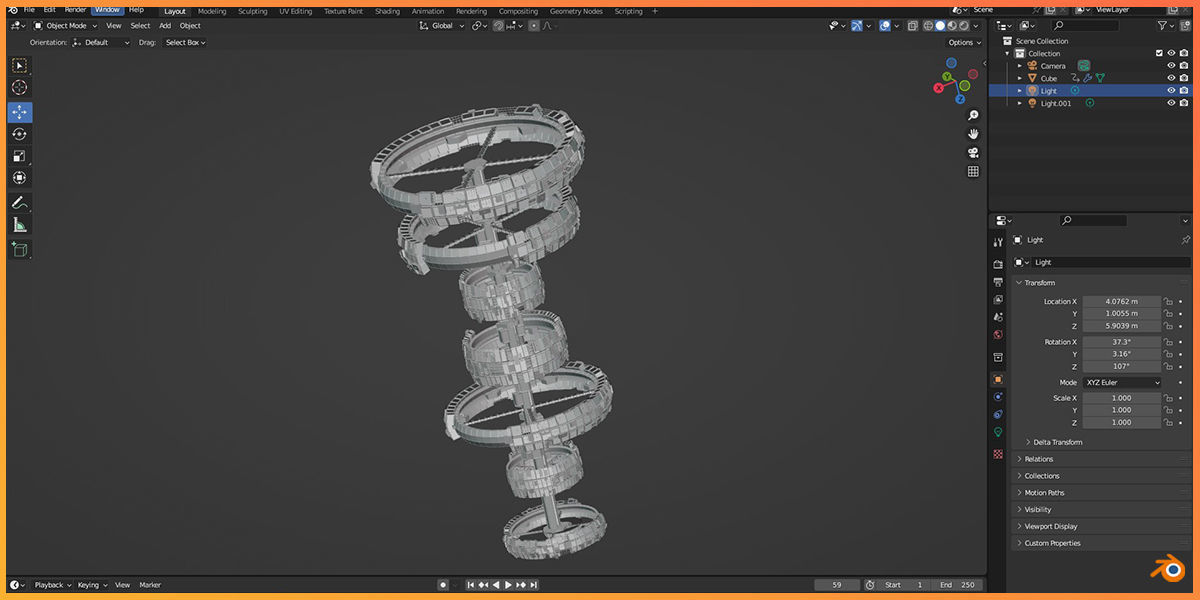 3D model Procedural Sci Fi Space Station Generator For Blender VR / AR ...