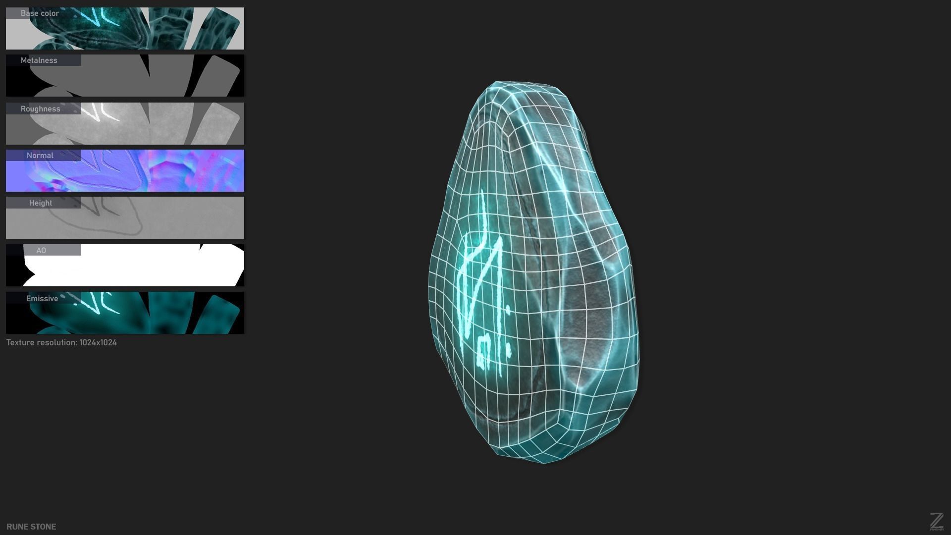 3D model Rune stone VR / AR / low-poly | CGTrader