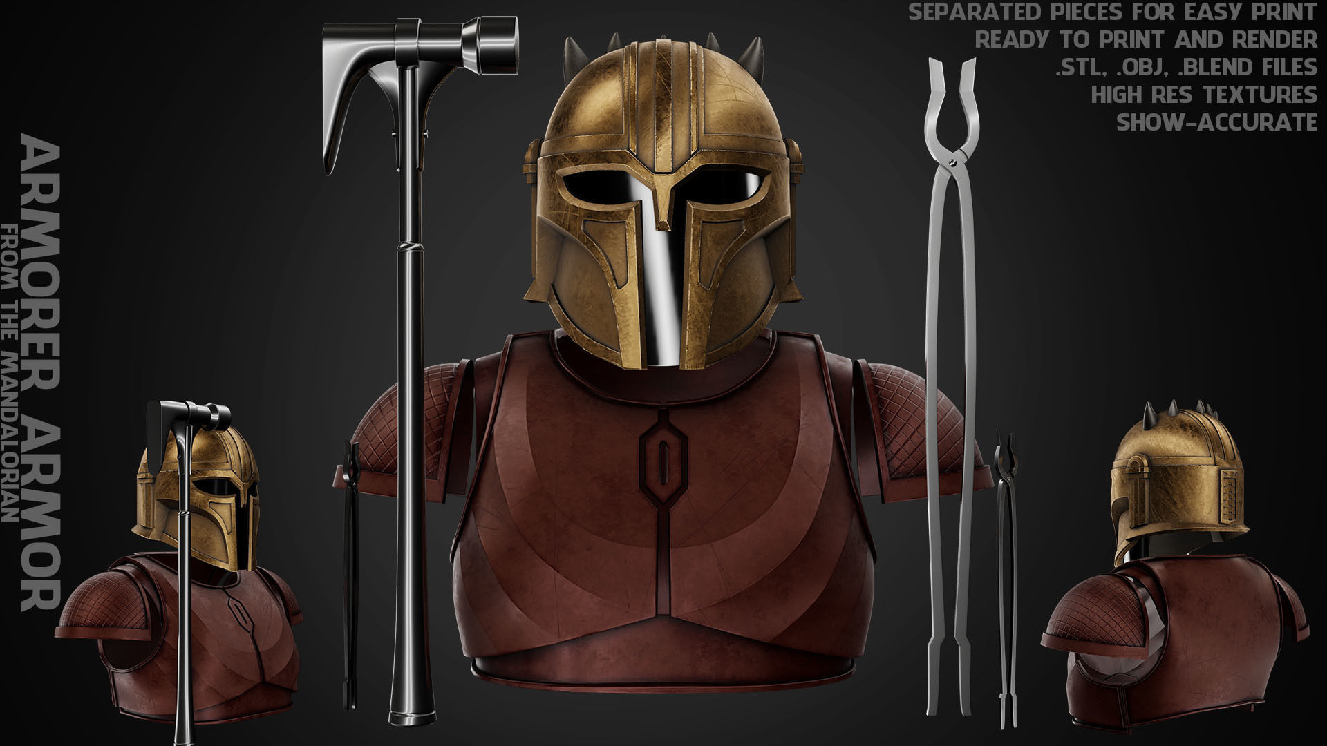 The Mandalorian Armorer Full Armor and Tools for Cosplay 3D Model ...
