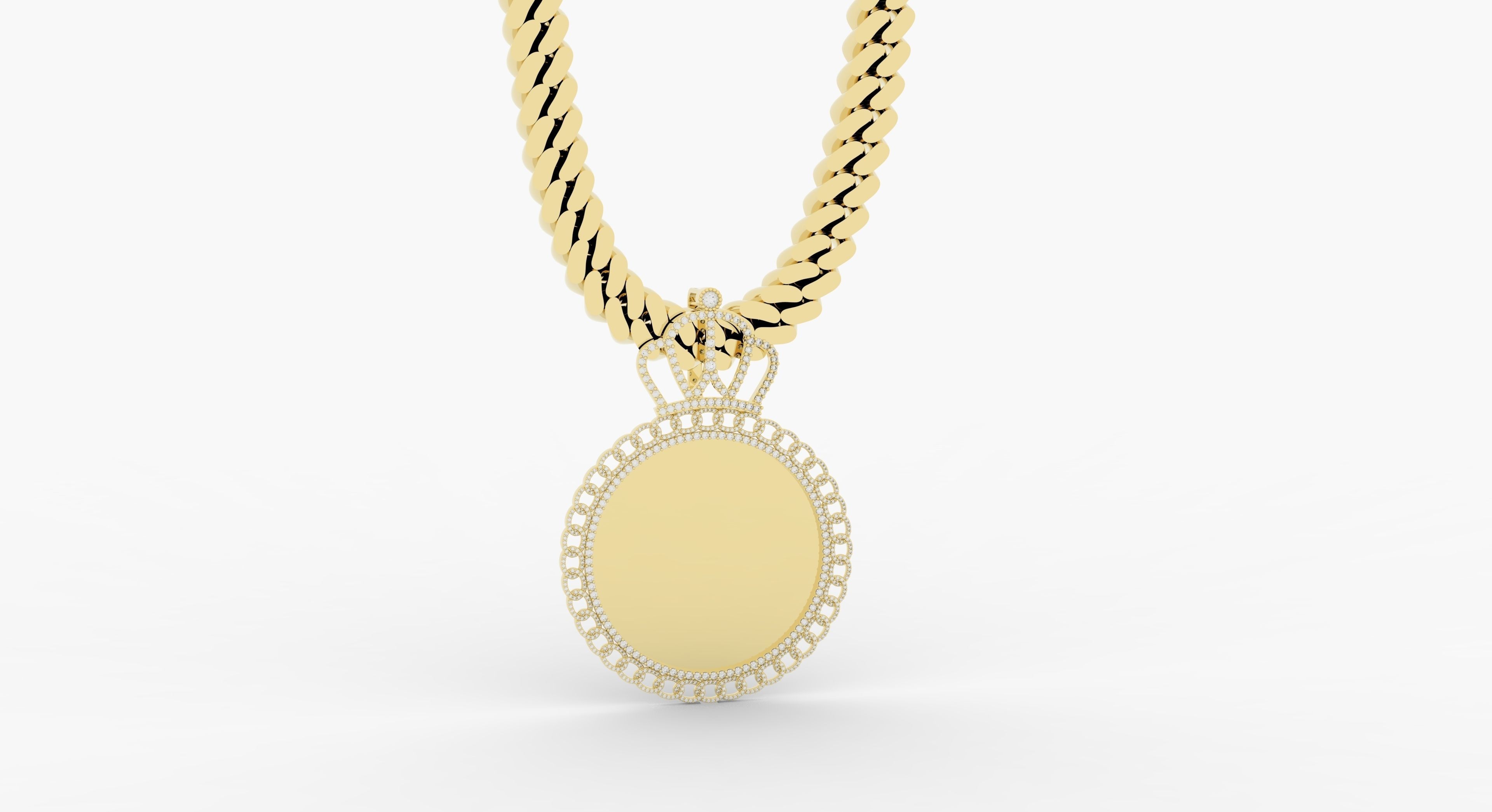 Big Photo Pendant Cuban Edges Full Iced Out 3D model 3D printable ...