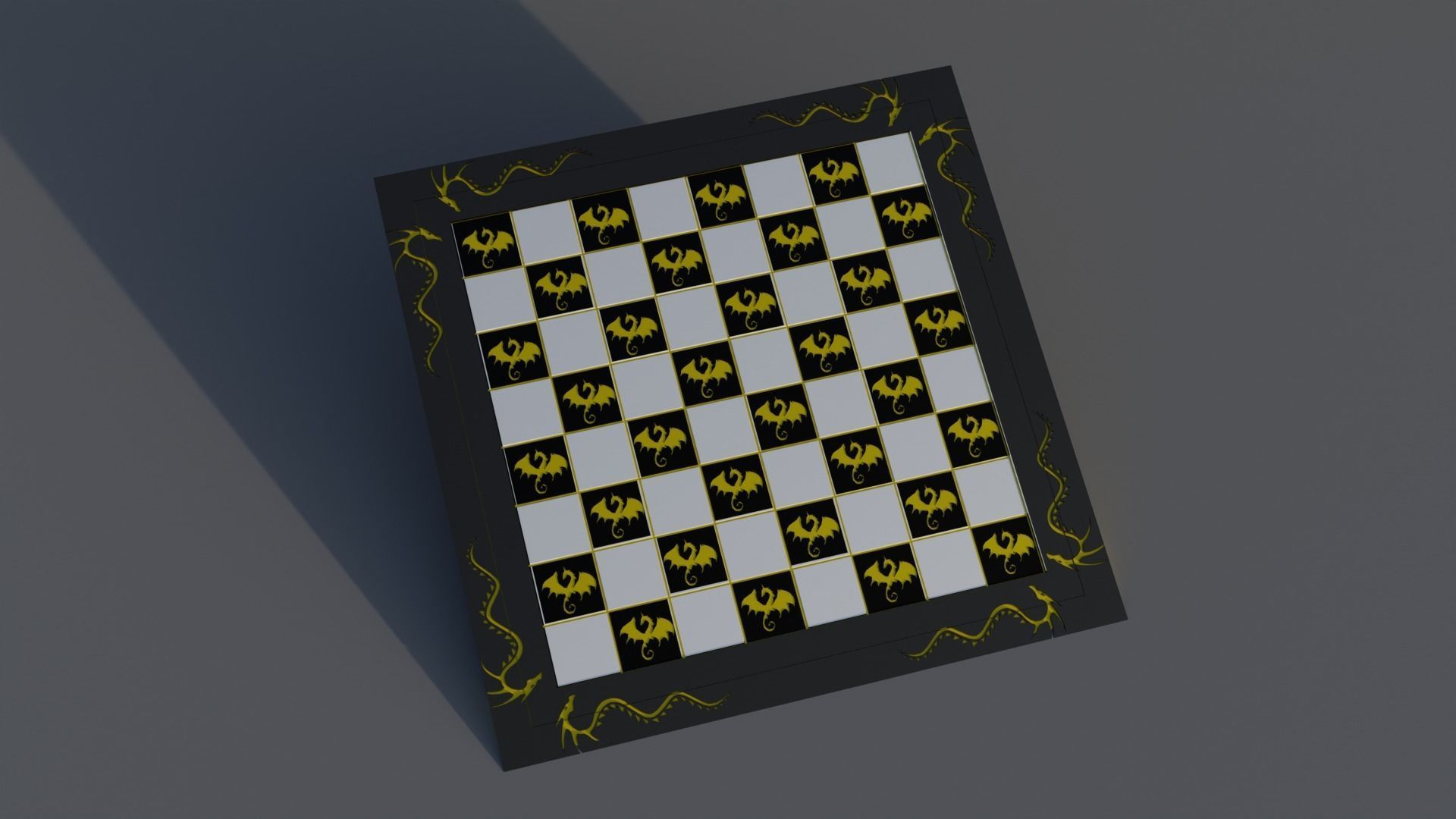 Dragon Chess Board - Dragon Pattern 3D Chess Board Stl 3D model 3D ...