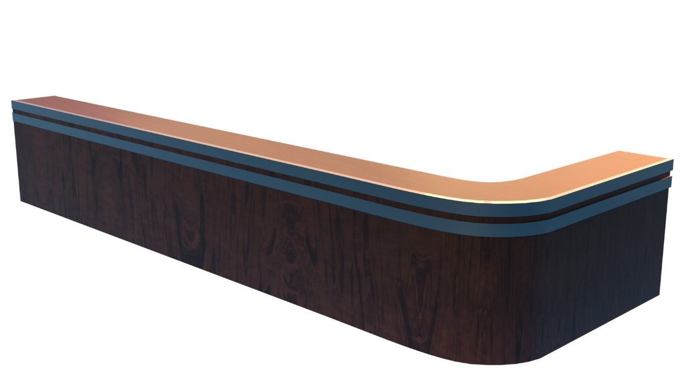 3D model Low poly Desk for office library reception VR / AR / low-poly ...