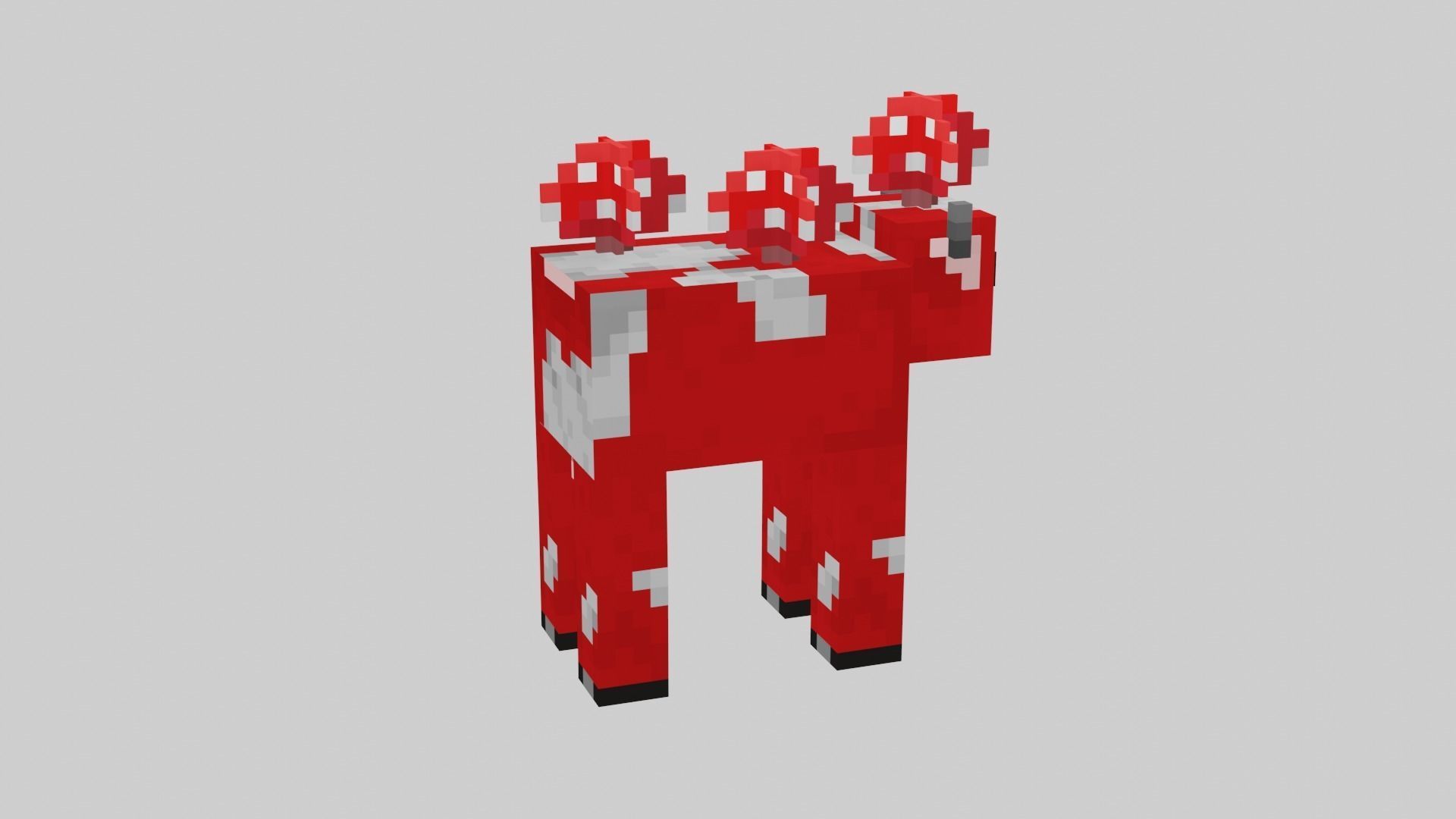 3d Model Minecraft Mushroom Cow Vr Ar Low Poly Cgtrader