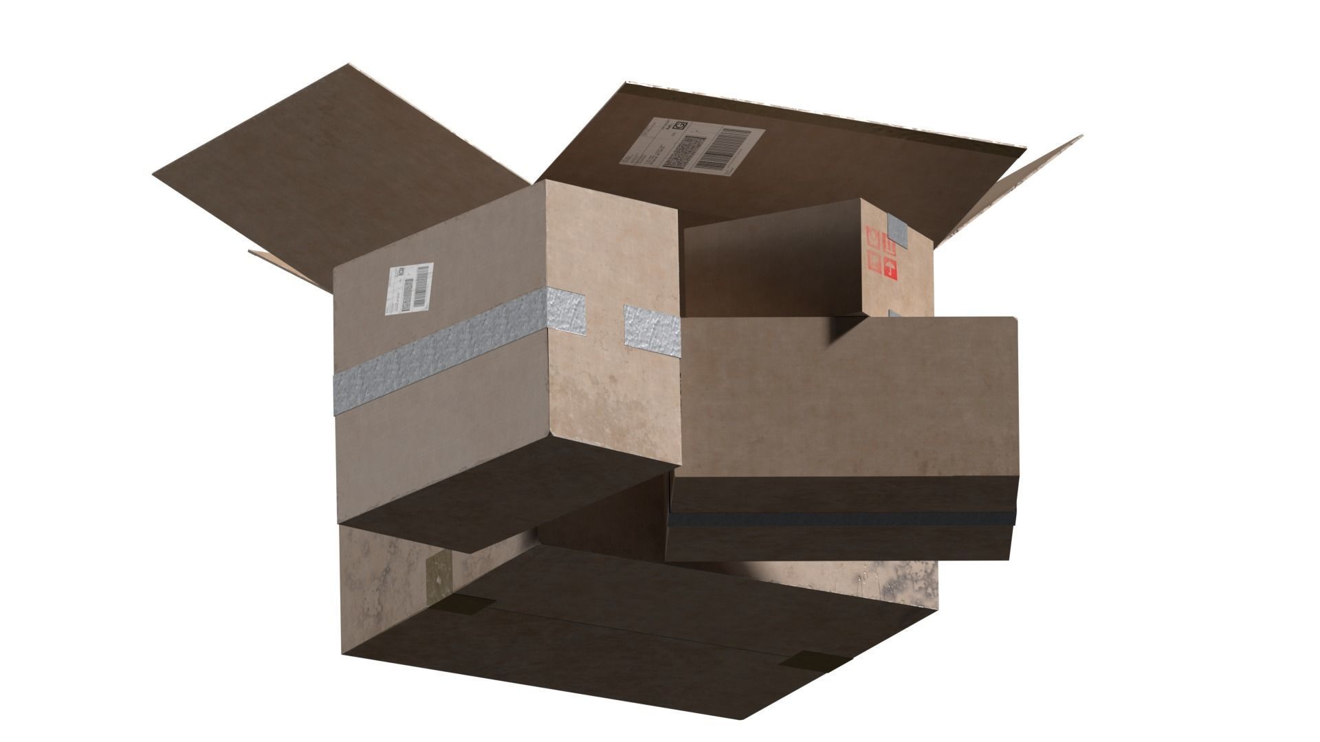 Cardboard Boxes free VR / AR / low-poly 3D model | CGTrader