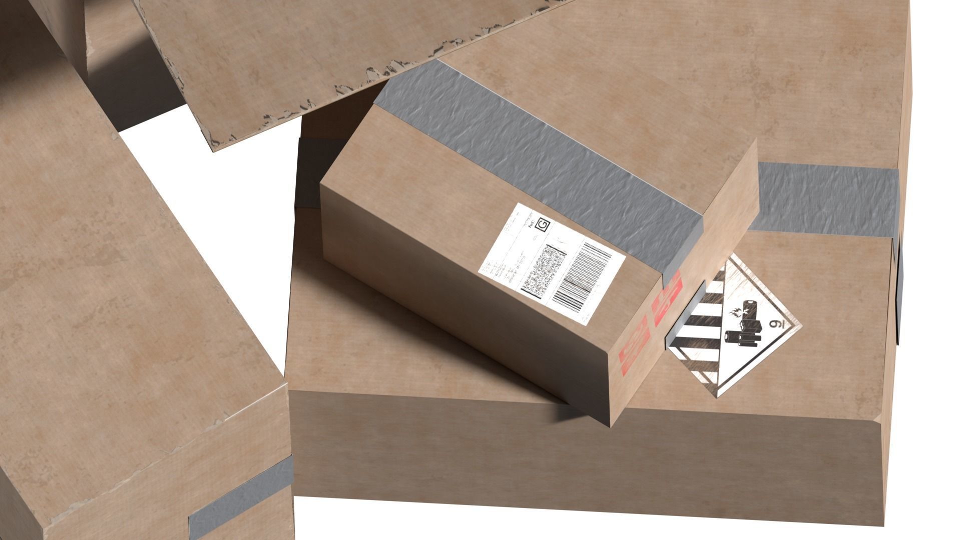 Cardboard Boxes free VR / AR / low-poly 3D model | CGTrader
