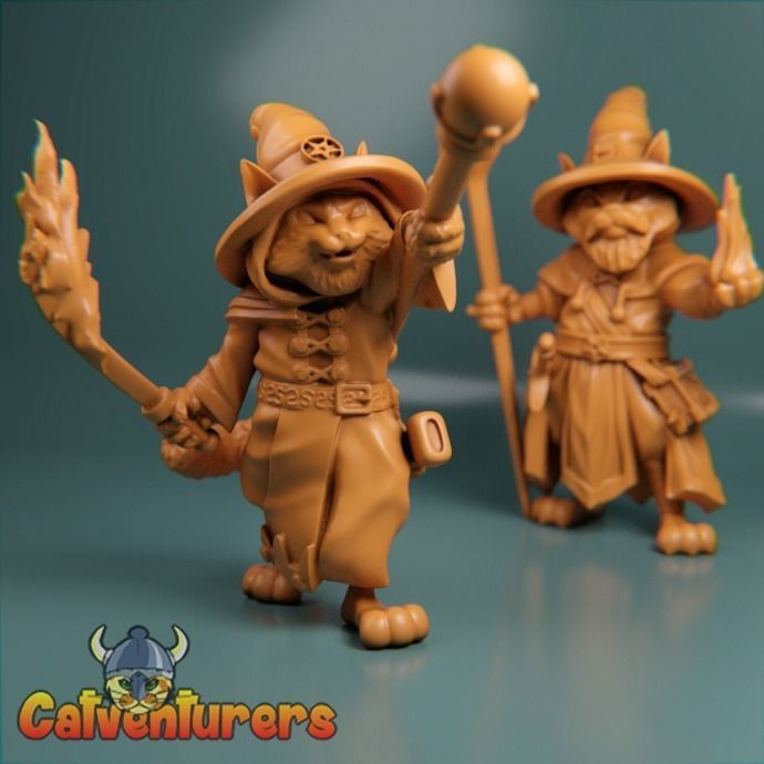 Wizard Cats set 3D model 3D printable | CGTrader