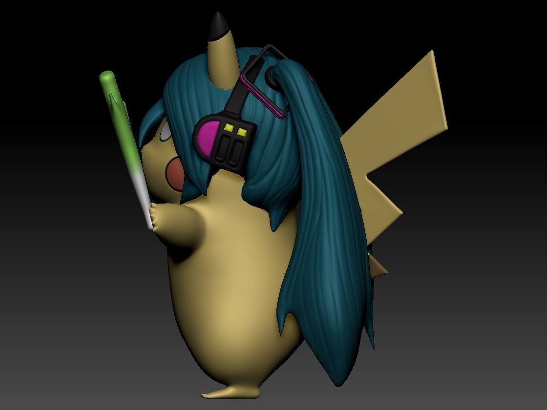 Pikachu Hatsune Miku free 3D model 3D printable | CGTrader