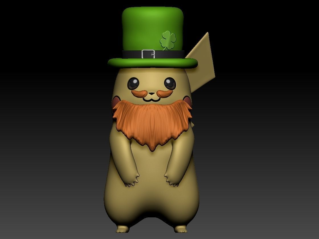 Pikachu Saint Patrick free 3D model 3D printable | CGTrader