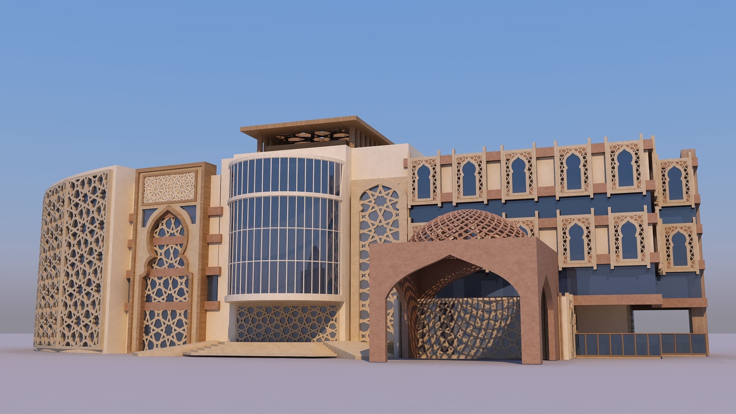 0171 - Islamic Facade Building 3D model | CGTrader