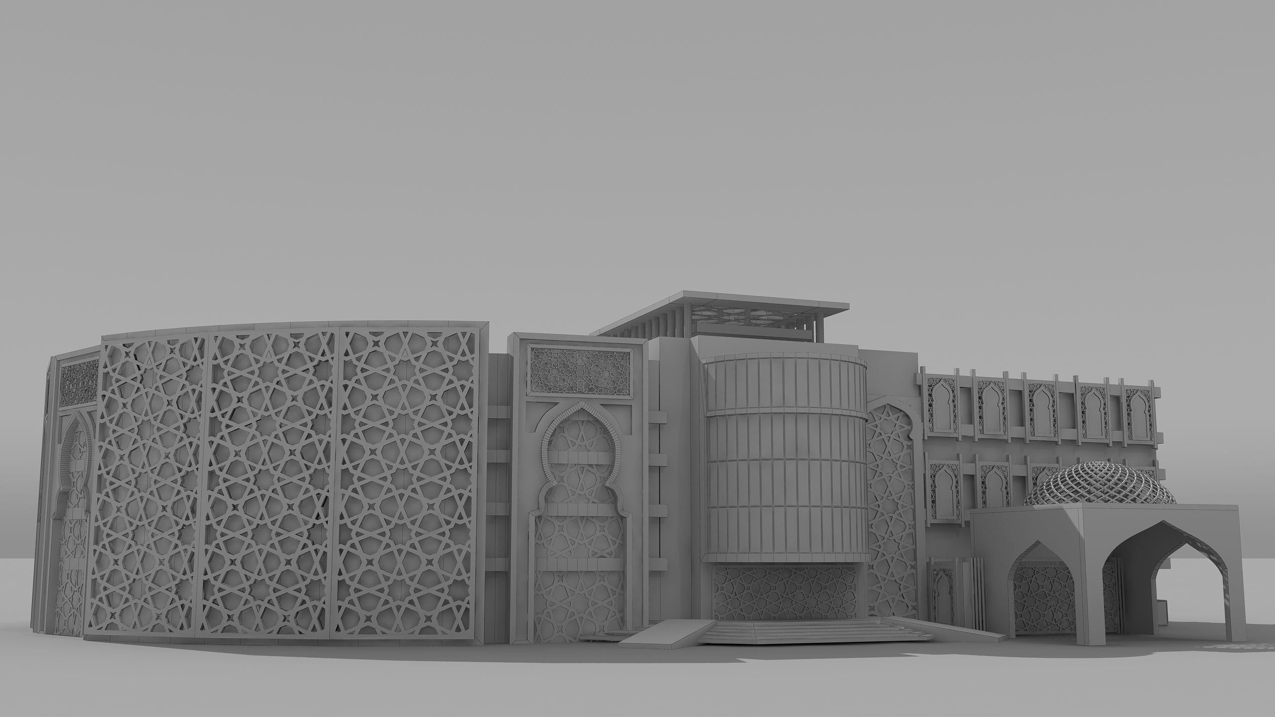 0171 - Islamic Facade Building 3D model | CGTrader