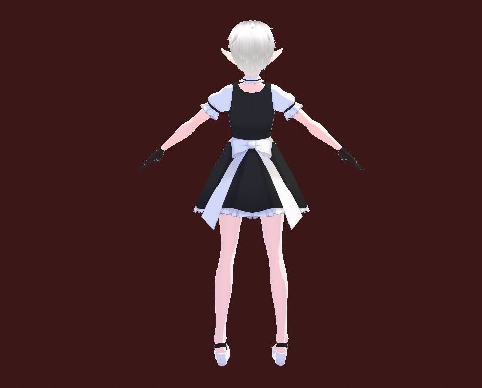 3D model vroid studio 3D elf maid anime character cute girl VR / AR ...