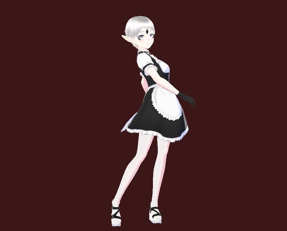 3D model vroid studio 3D elf maid anime character cute girl VR / AR ...