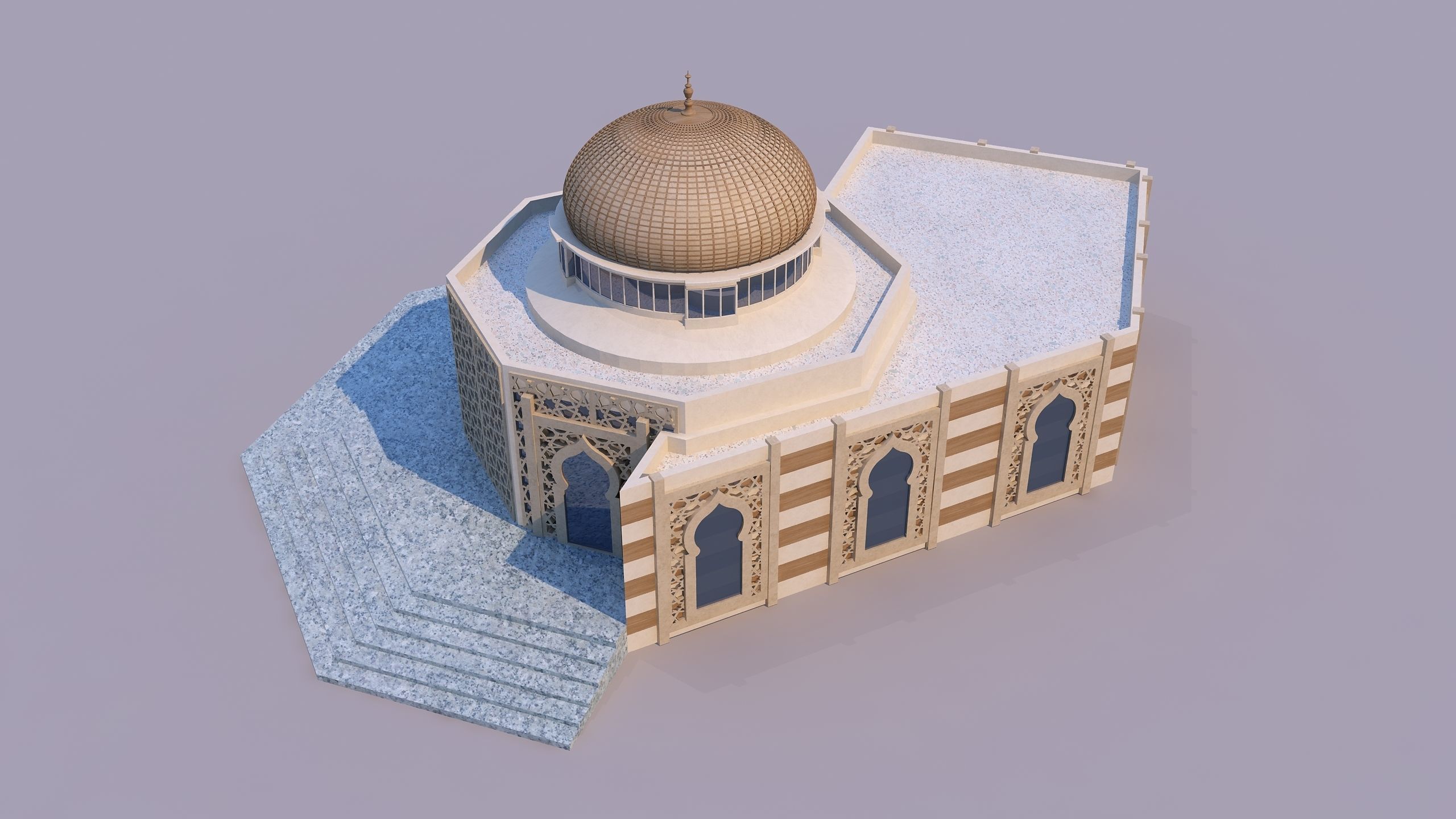 0172 - Islamic Facade Building 3D model | CGTrader