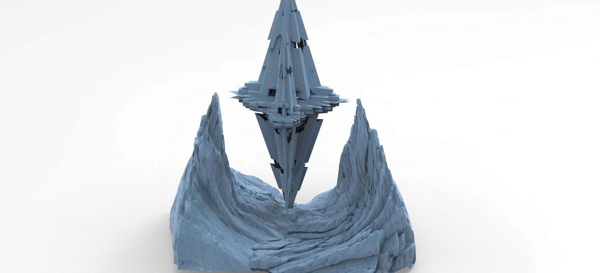 Sci fi Core crystal Shard Rocks Tide 3D model | CGTrader