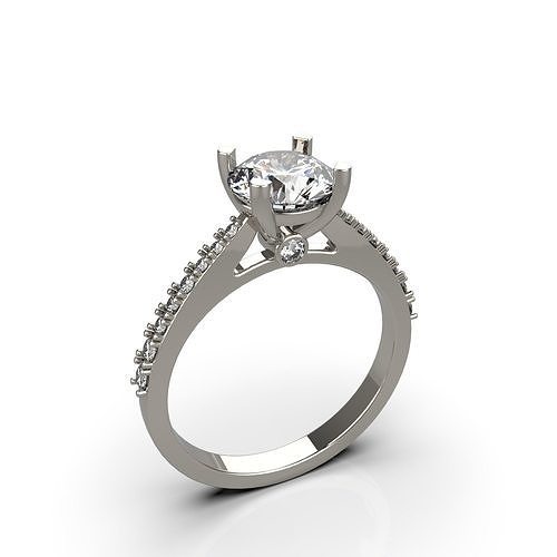 Engagement ring with diamond 3D model 3D printable | CGTrader