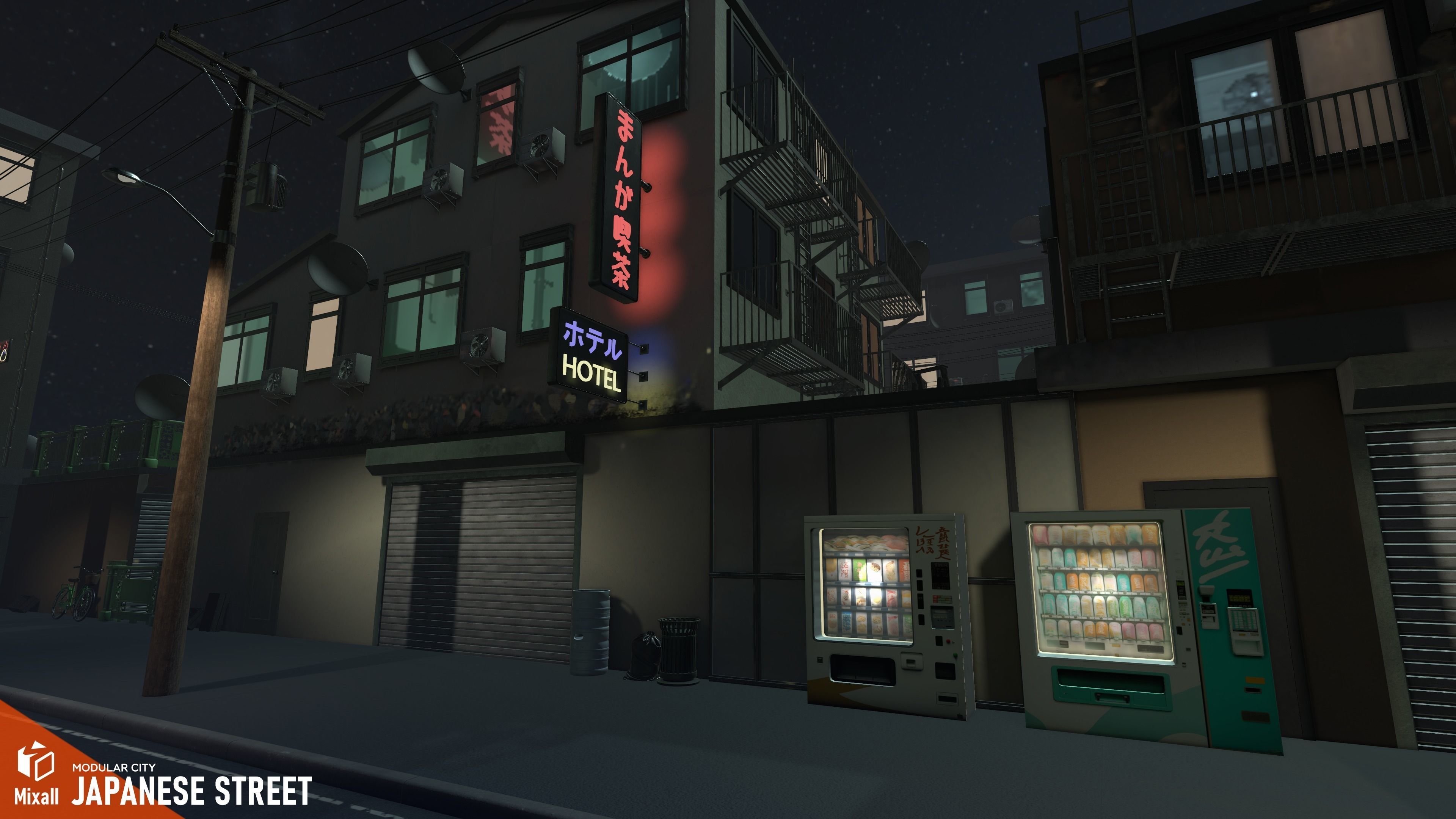 3D model Japanese Street - modular city VR / AR / low-poly | CGTrader