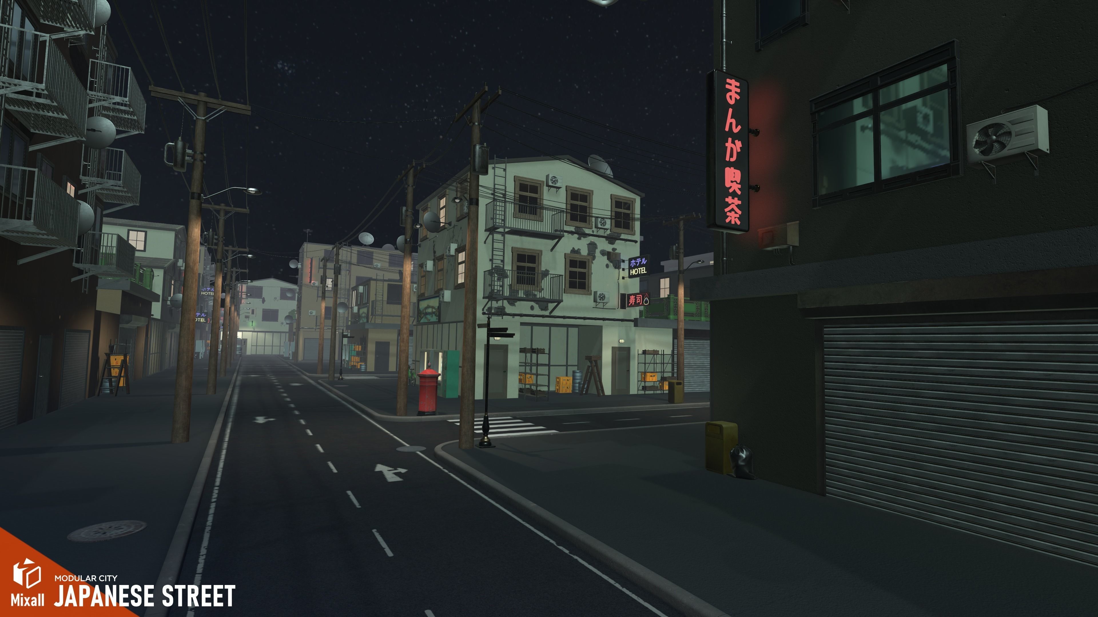 3D model Japanese Street - modular city VR / AR / low-poly | CGTrader