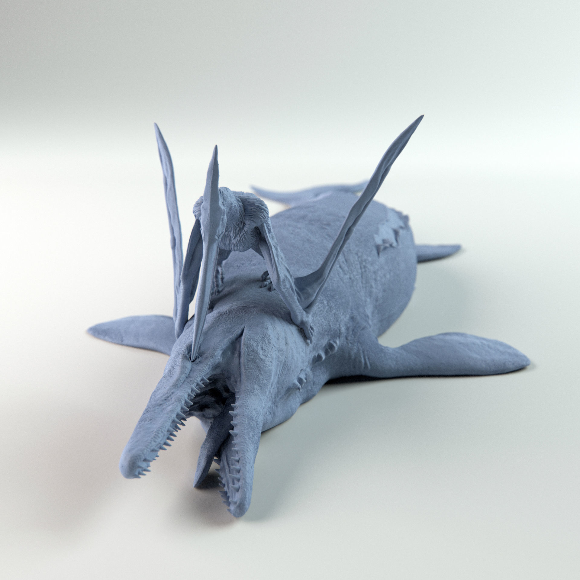 Tylosaurus dead 1-35 scale pre-supported marine reptile 3D model 3D ...