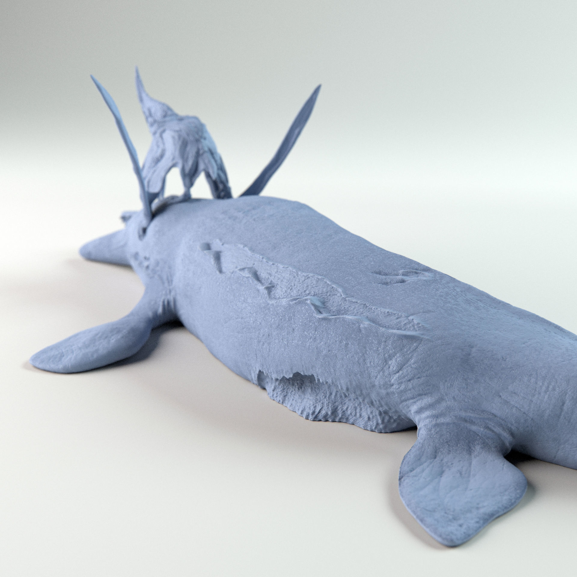 Tylosaurus dead 1-35 scale pre-supported marine reptile 3D model 3D ...