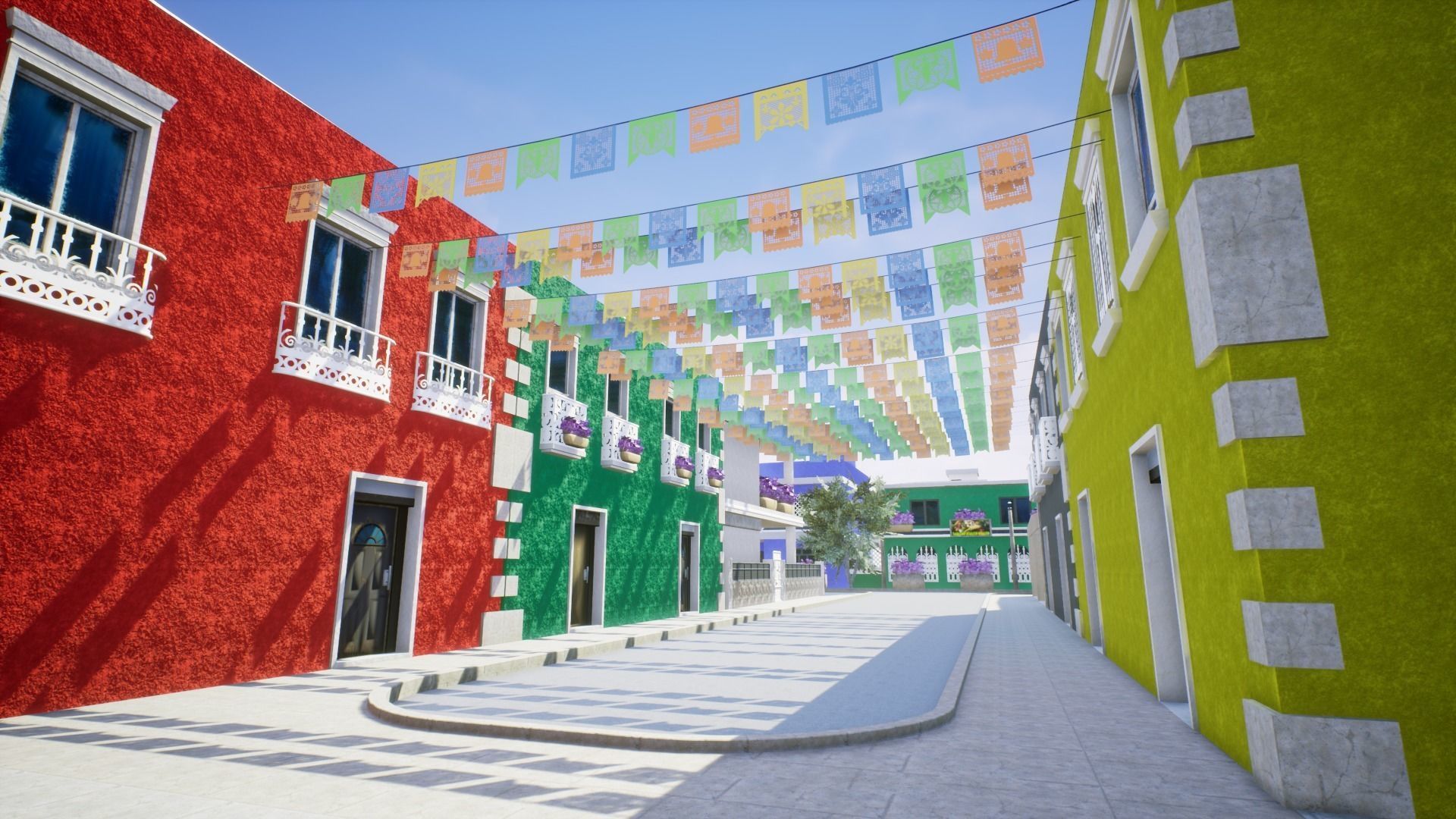 3D model Mexican City - modular street VR / AR / low-poly | CGTrader