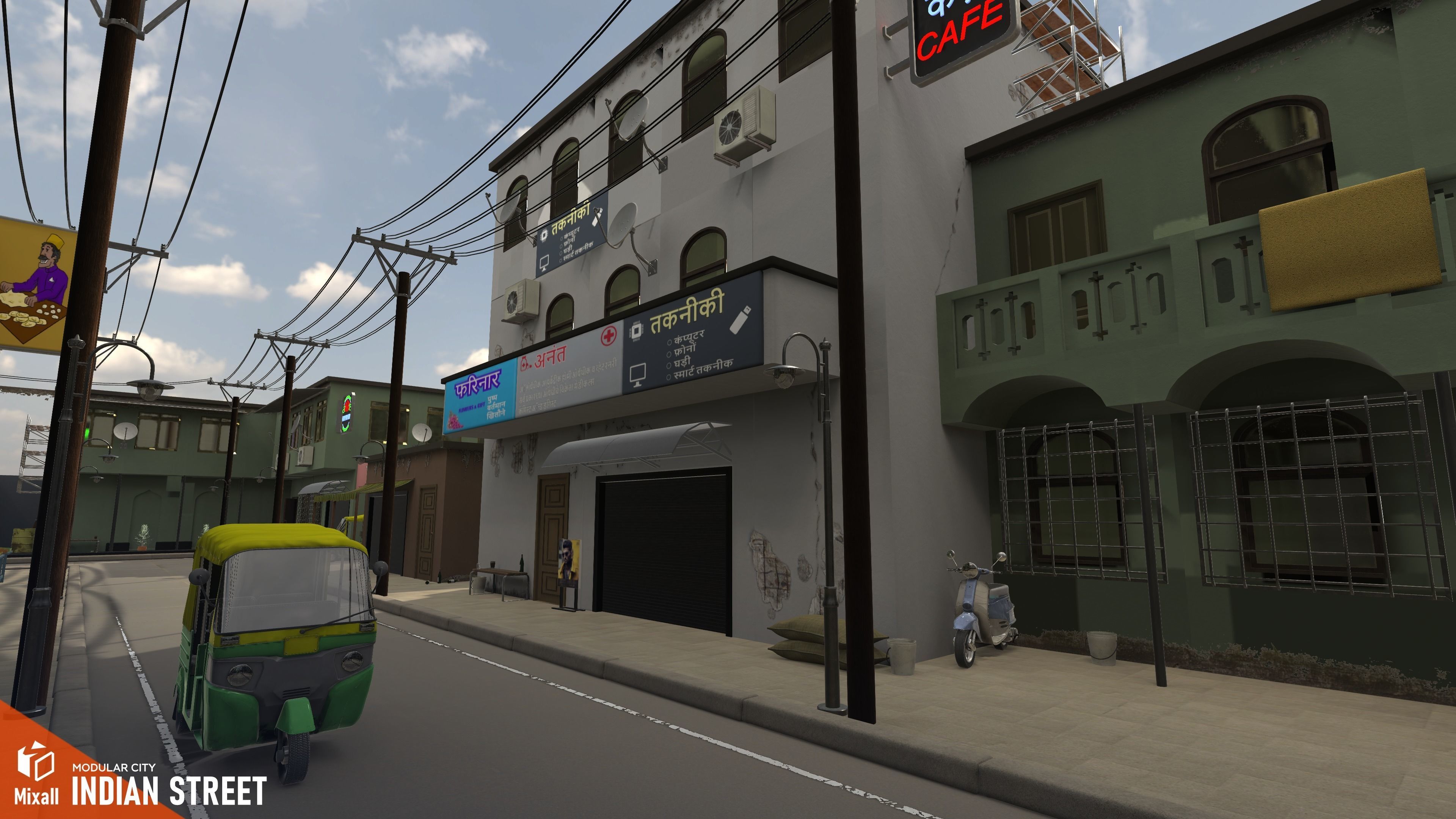 3D model Indian Street - modular city VR / AR / low-poly | CGTrader