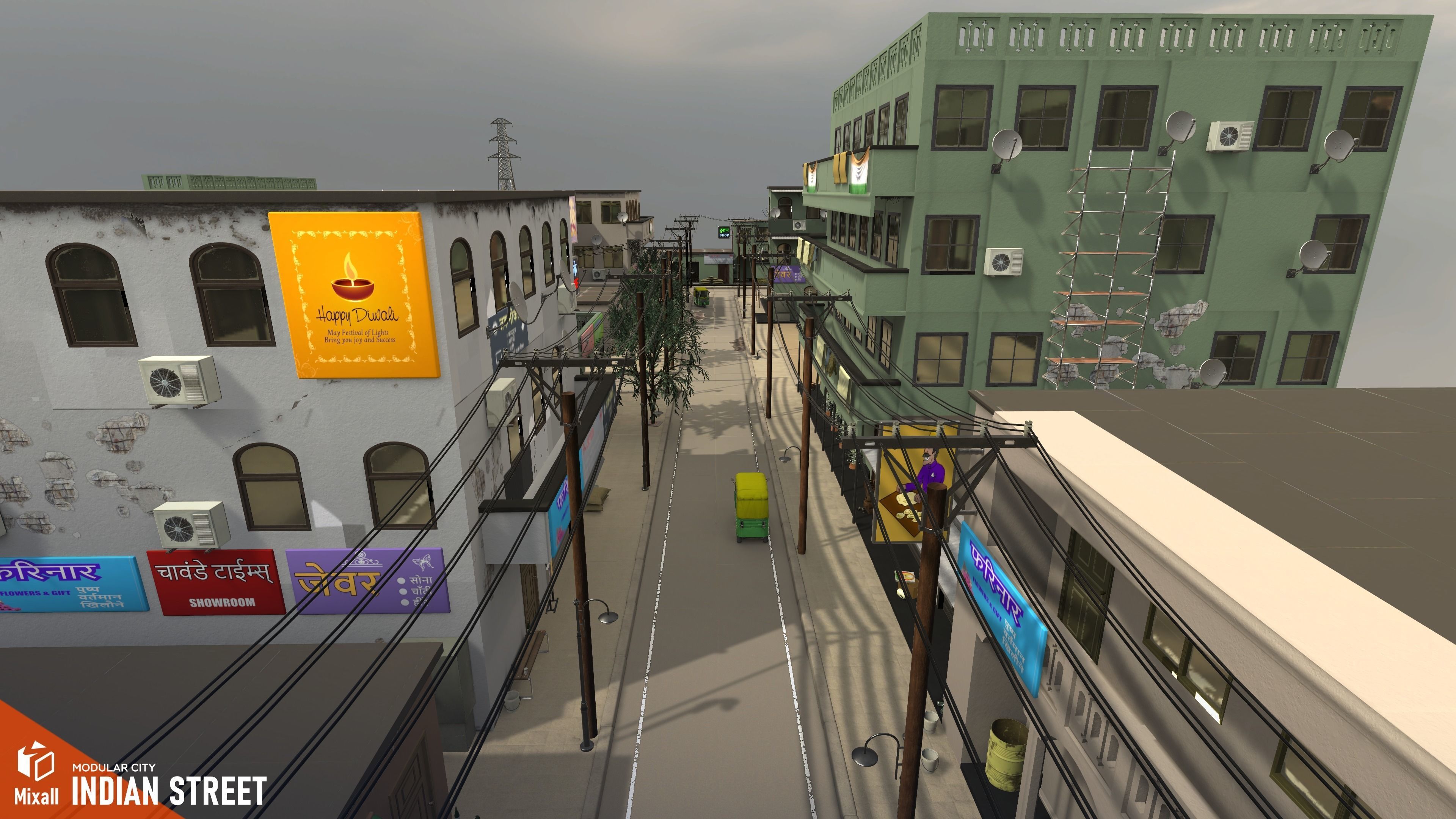 3D model Indian Street - modular city VR / AR / low-poly | CGTrader
