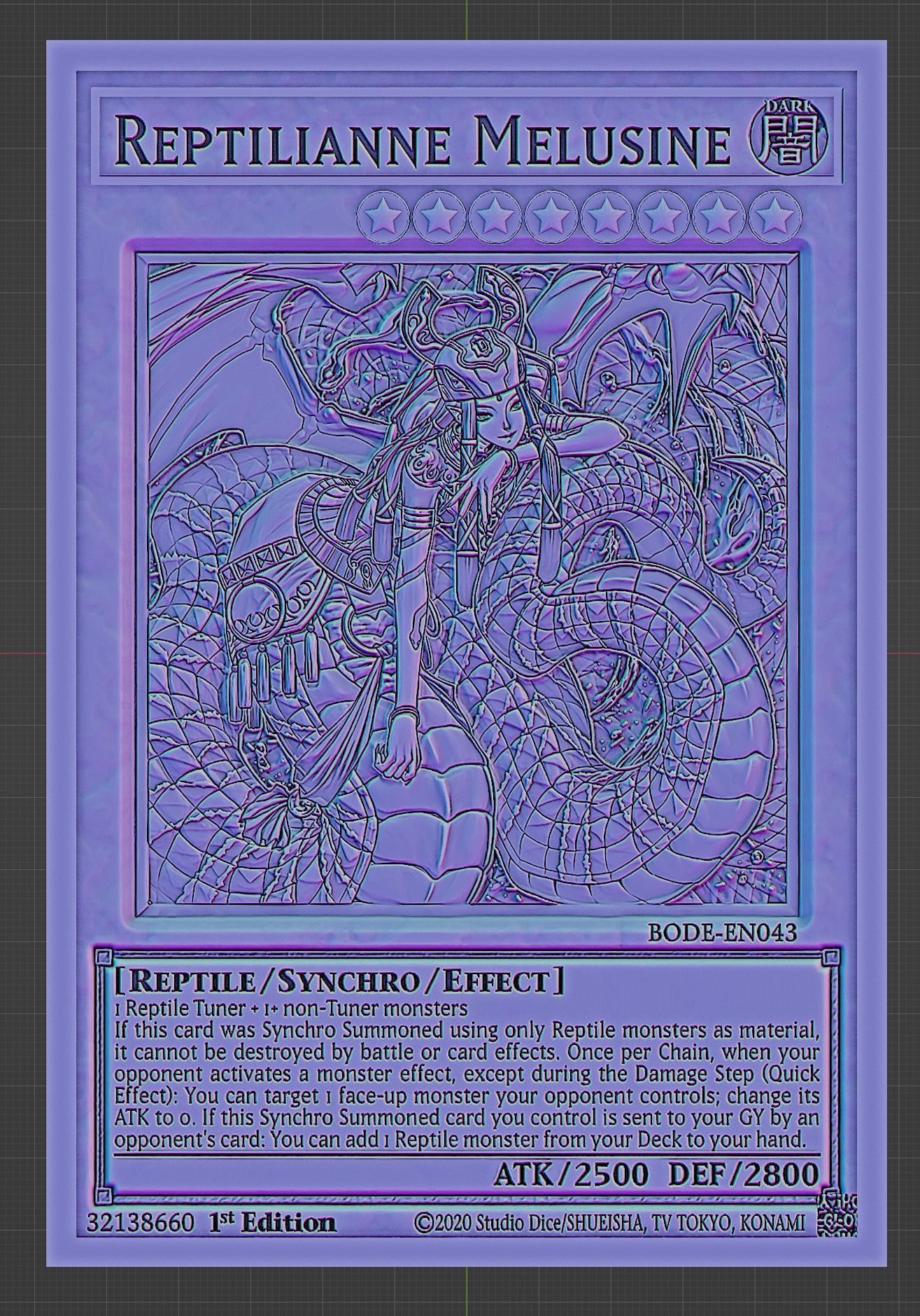reptilianne melusine - yugioh 3D model 3D printable | CGTrader