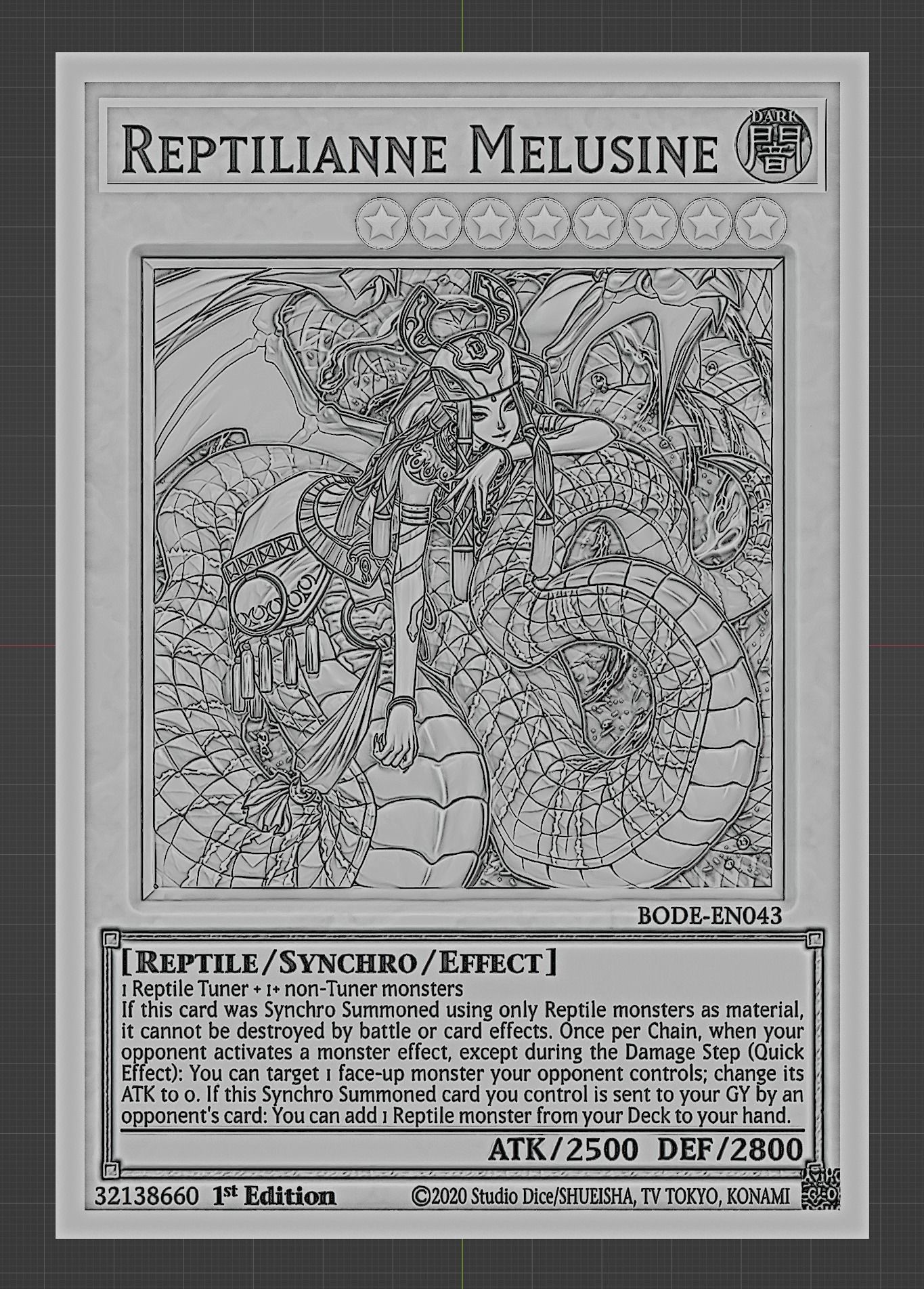 reptilianne melusine - yugioh 3D model 3D printable | CGTrader