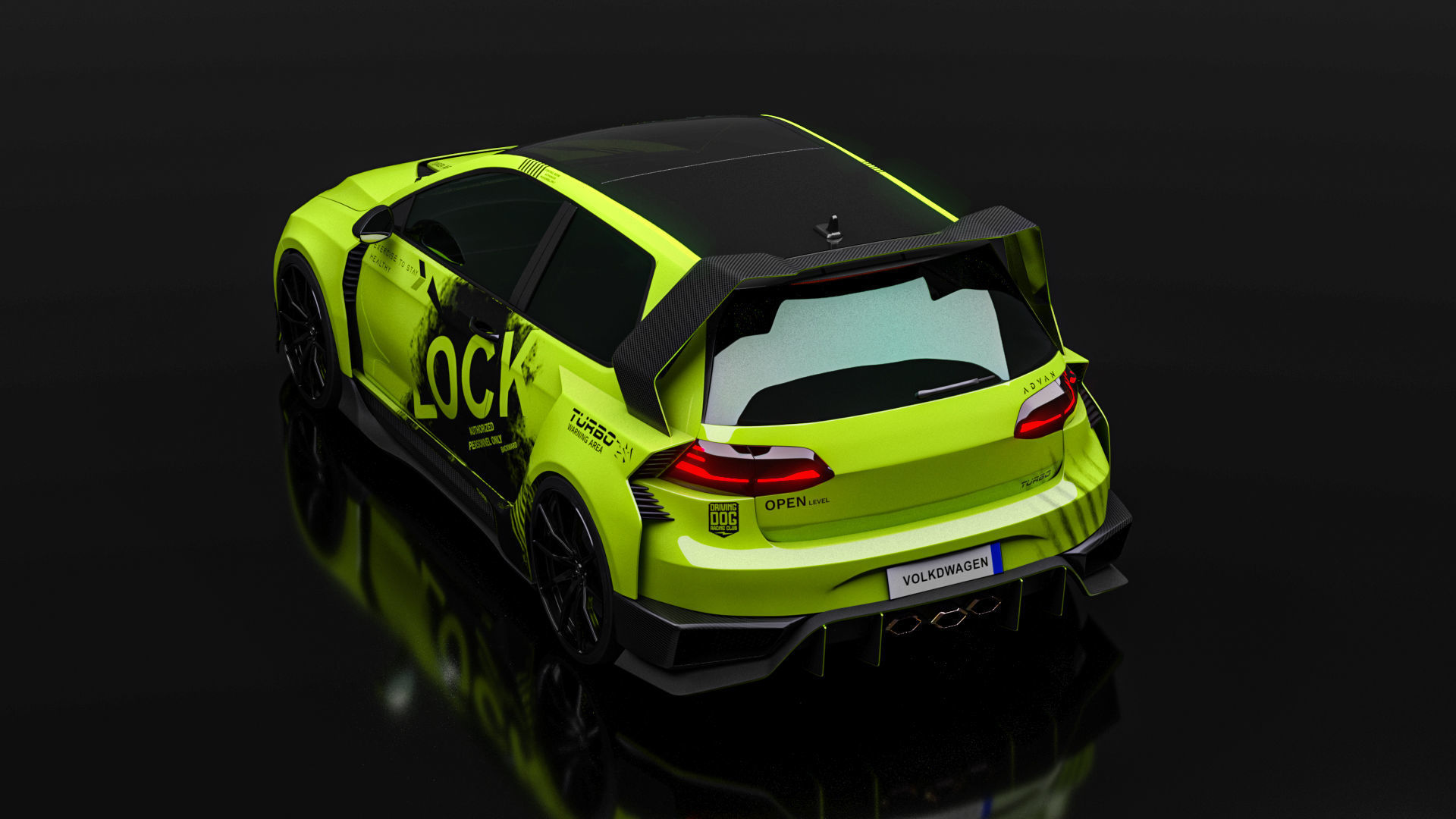 3D model wide body car golf gti VR / AR / low-poly | CGTrader